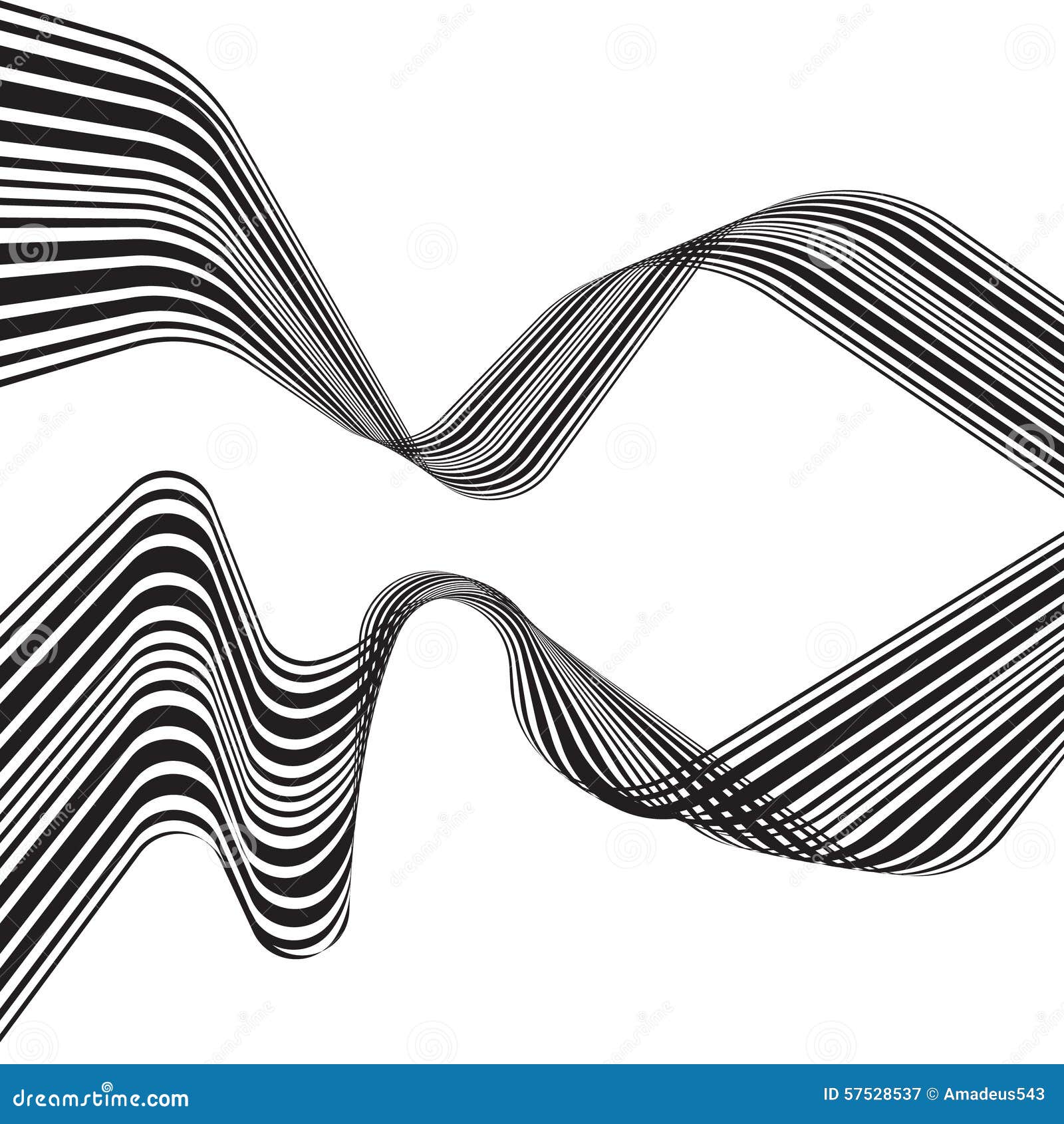 Black and White Mobious Wave Stripe Optical Design Stock Vector ...