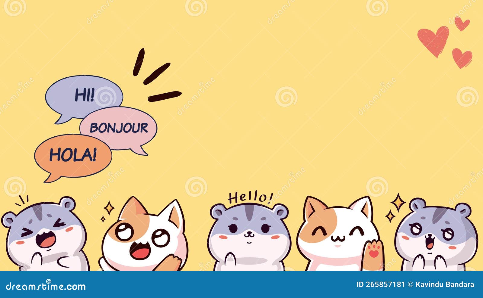 Black and White Modern Kawaii Kitten & Hamster Face Zoom Virtual ...