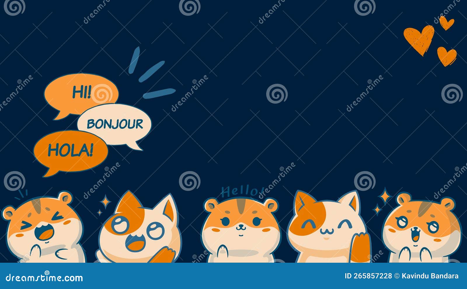 Black and White Modern Kawaii Kitten & Hamster Face Zoom Virtual ...