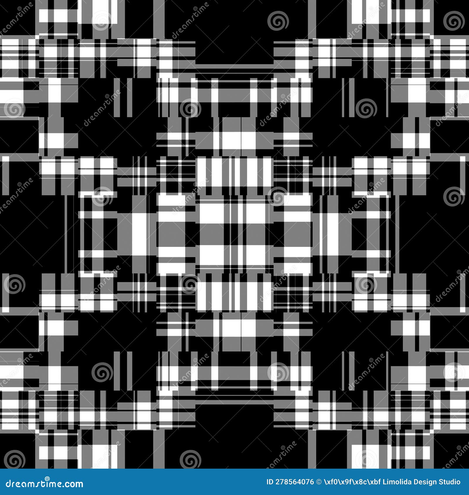 Black and White Modern Linear Pattern. Seamless Monochrome Broken ...
