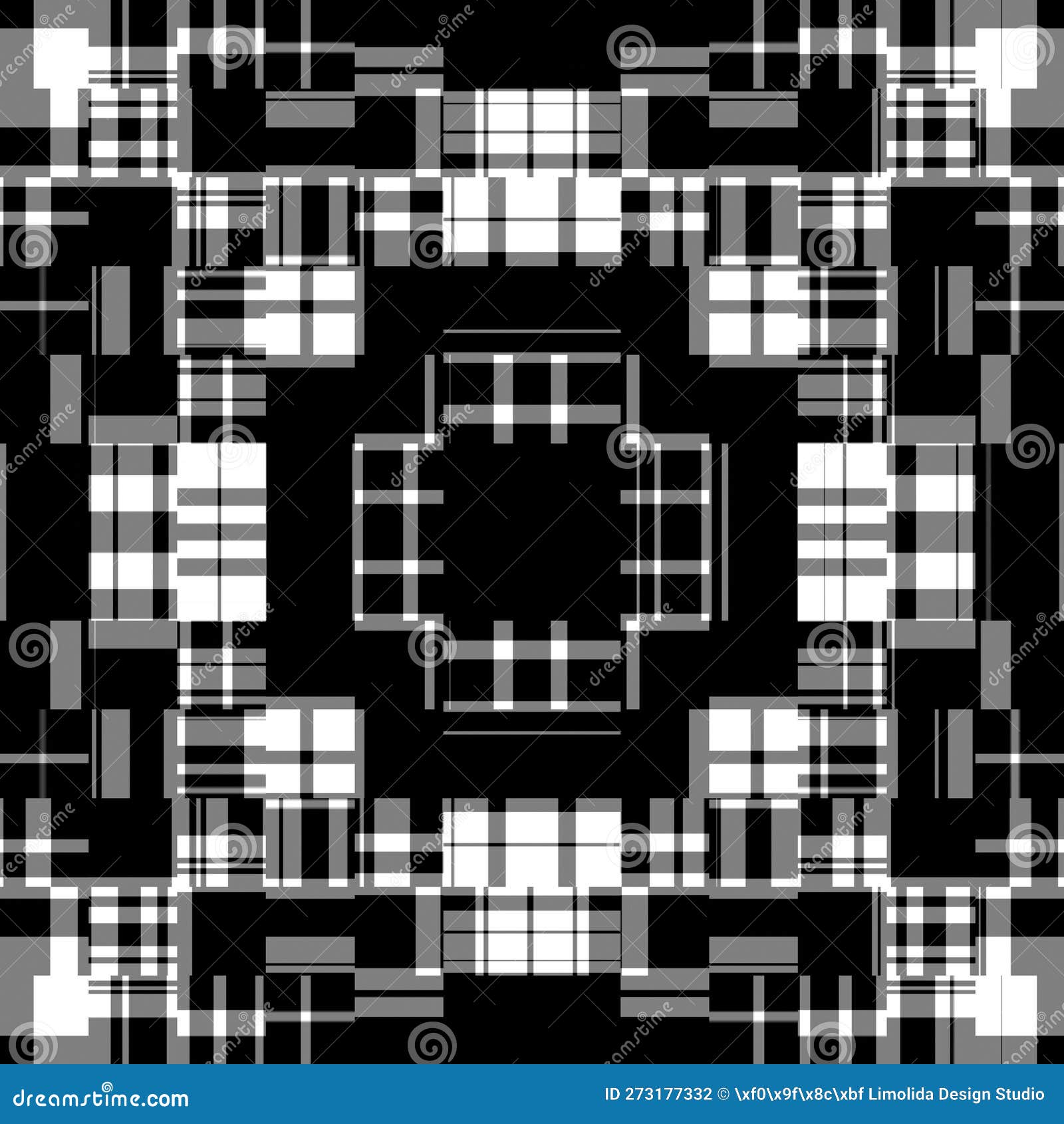 Black and White Modern Linear Pattern. Seamless Monochrome Broken ...