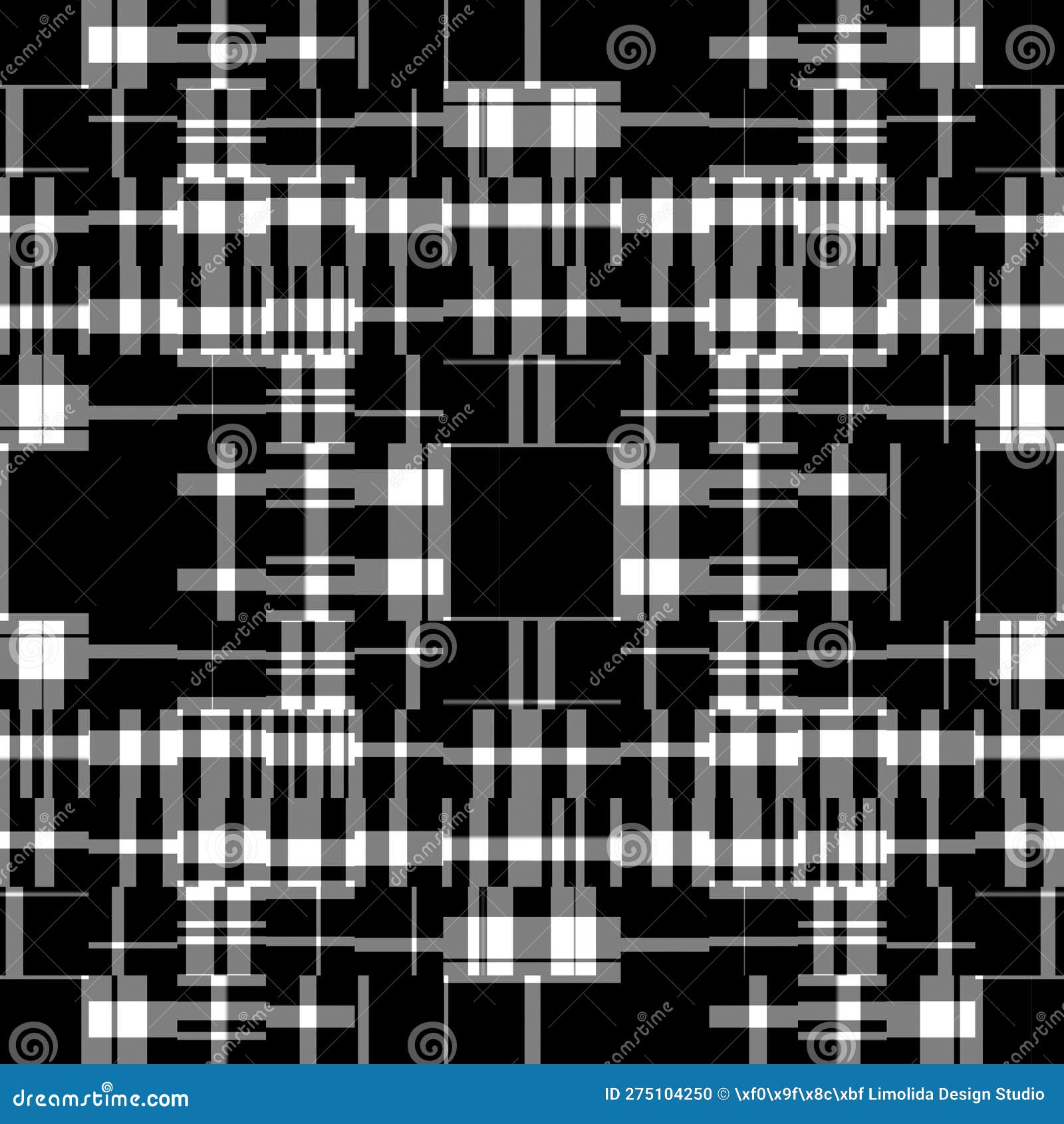 Black and White Modern Linear Pattern. Seamless Monochrome Broken ...