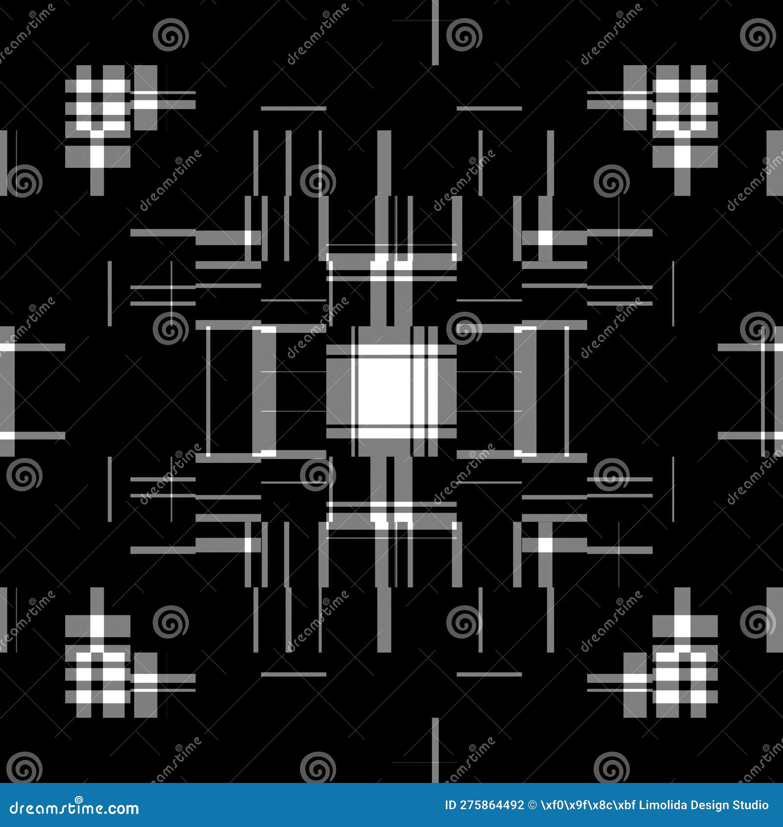 Black and White Modern Linear Pattern. Seamless Monochrome Broken ...