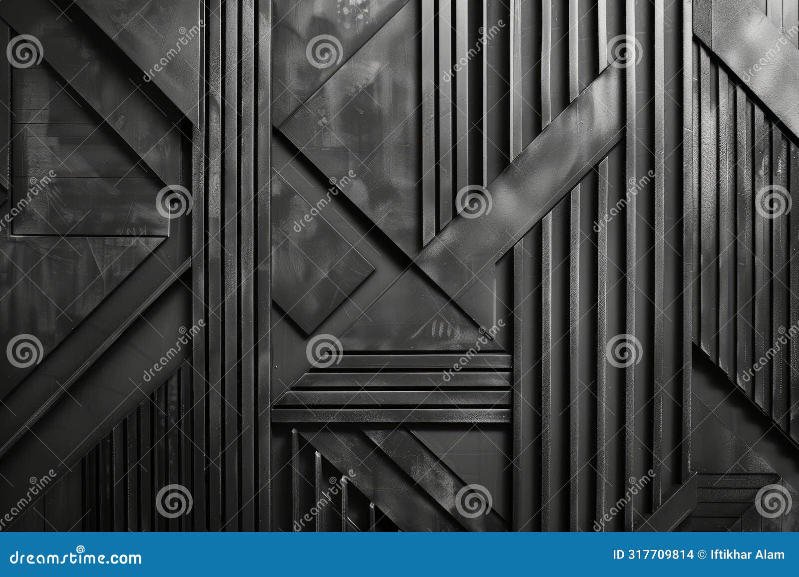 Black and White Modern Wall Featuring Sleek Pattern of Lines and Angles ...