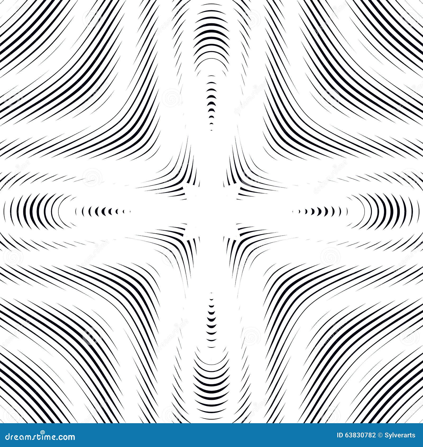 Black and White Moire Lines, Striped Psychedelic Vector Backgro Stock ...