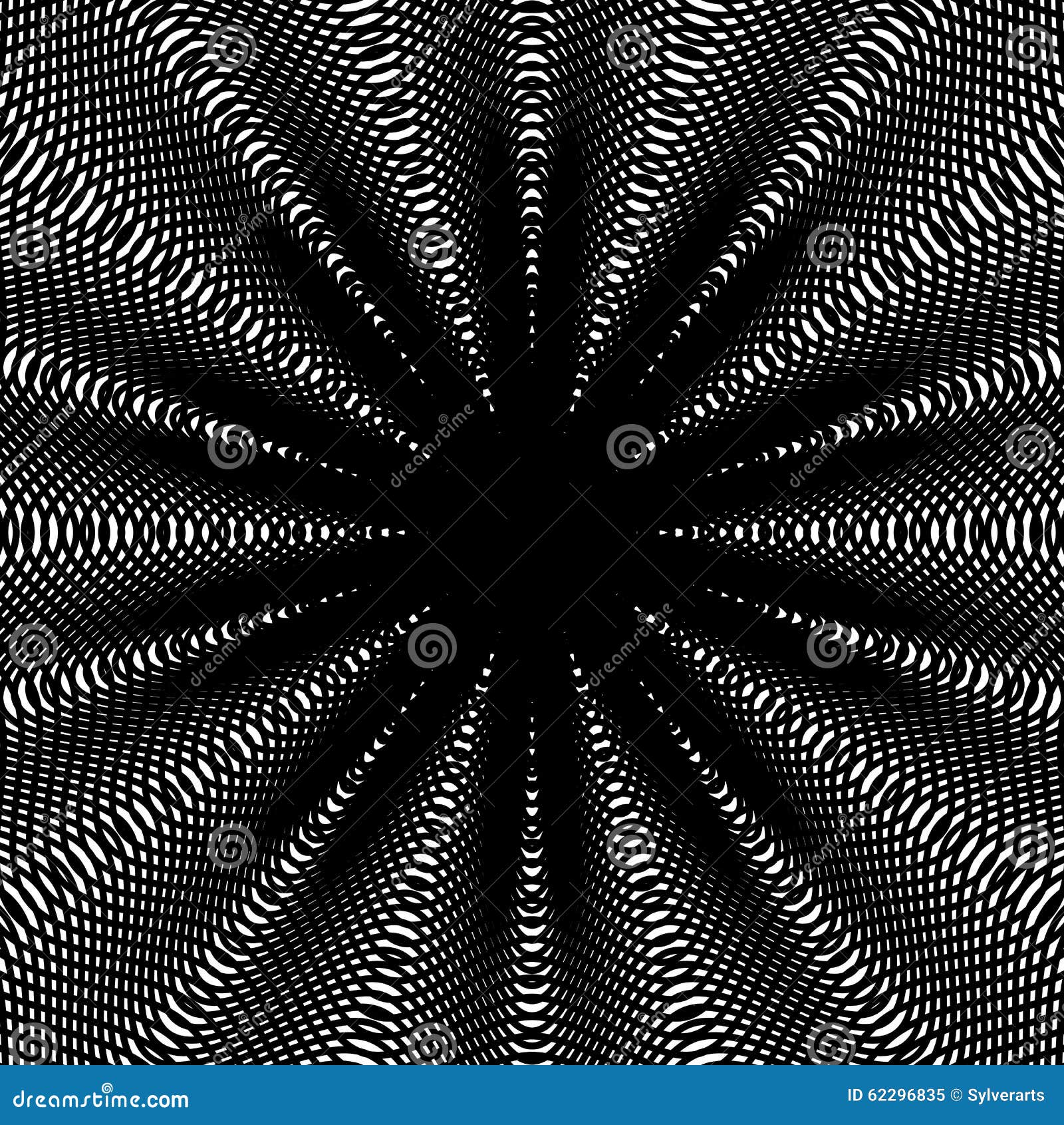 Black and White Moire Lines, Striped Psychedelic Vector Stock Vector ...