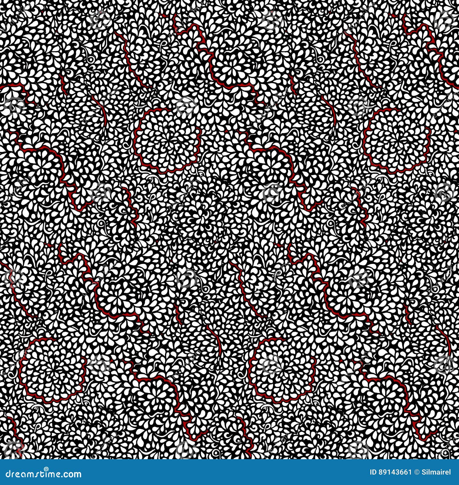 Black White Monochrome Doodle Seamless Pattern Background Texture ...