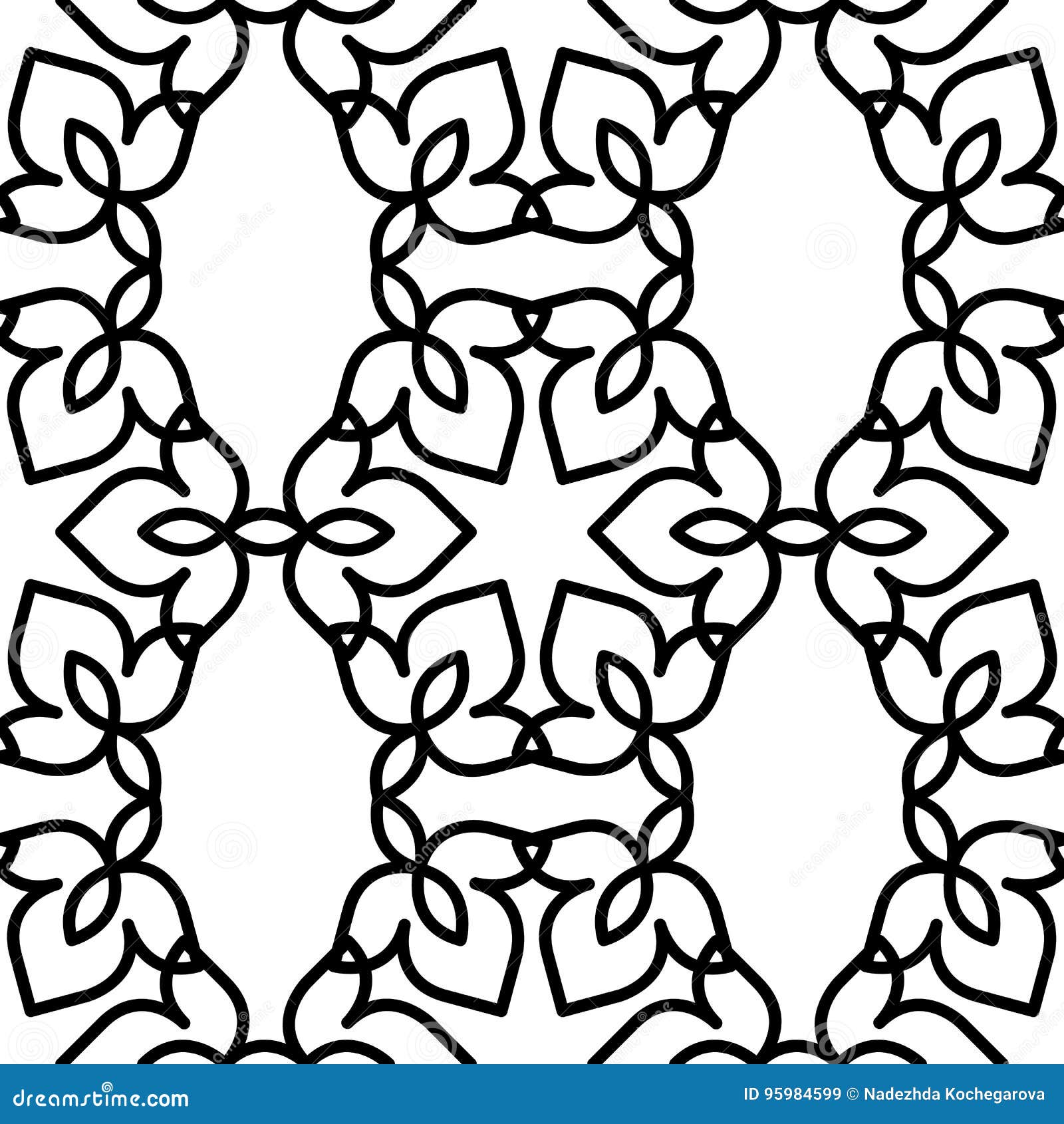 Black and White Moroccan Pattern Stock Vector - Illustration of ...