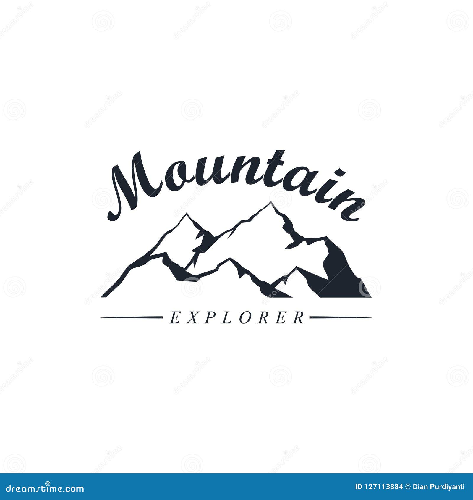 Black and White Mountain Explorer Adventure Logo, Sign, Badge Template ... Black and White Mountain Explorer Adventure Logo, Sign, Badge Template ...