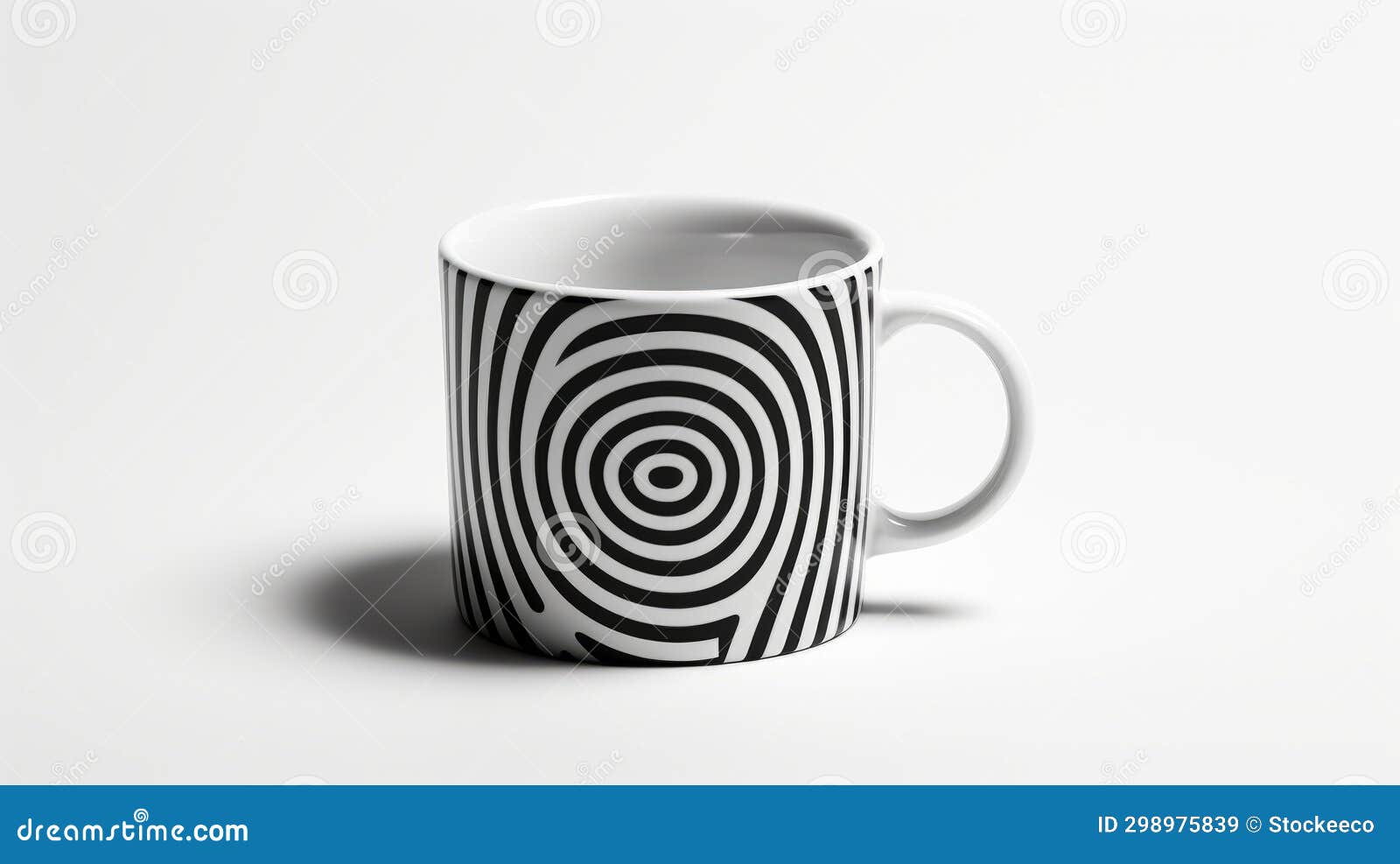 Surrealistic Distortion Coffee Mug with Spiral Design Stock ...