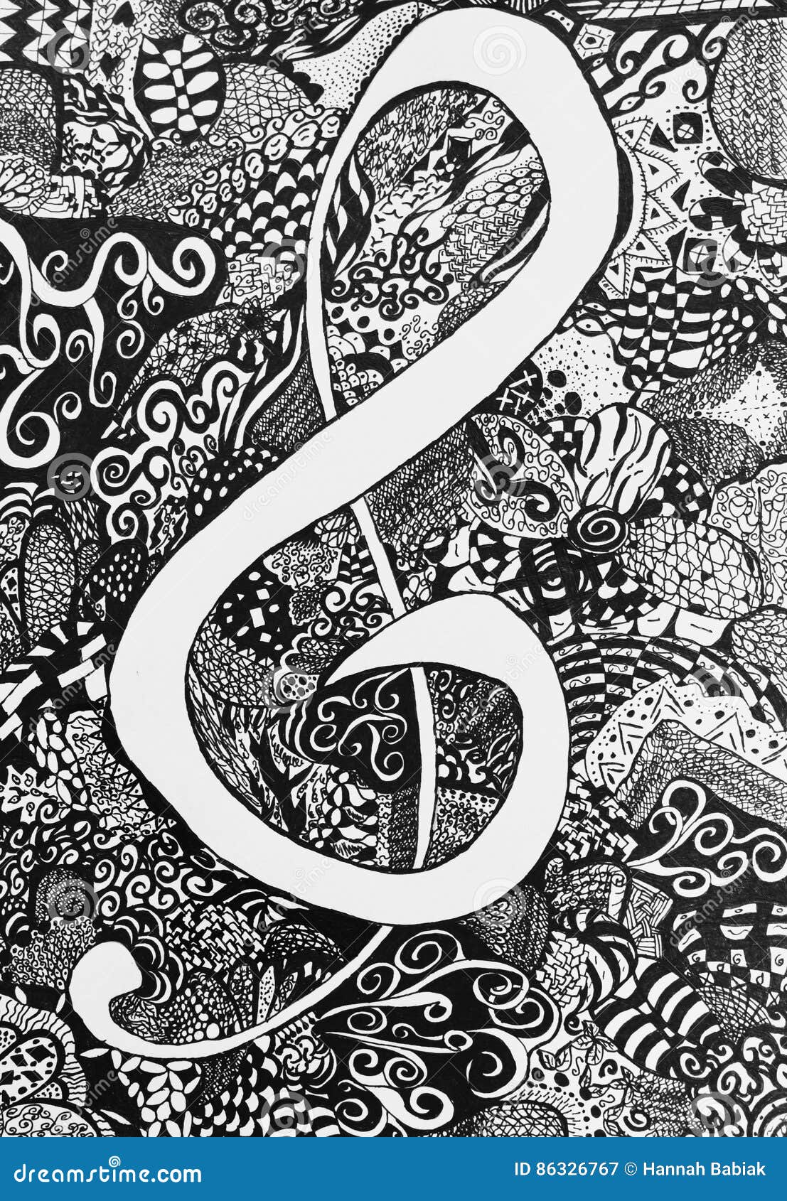 Music Note Zen Tangle stock illustration. Illustration of tangle - 86326767