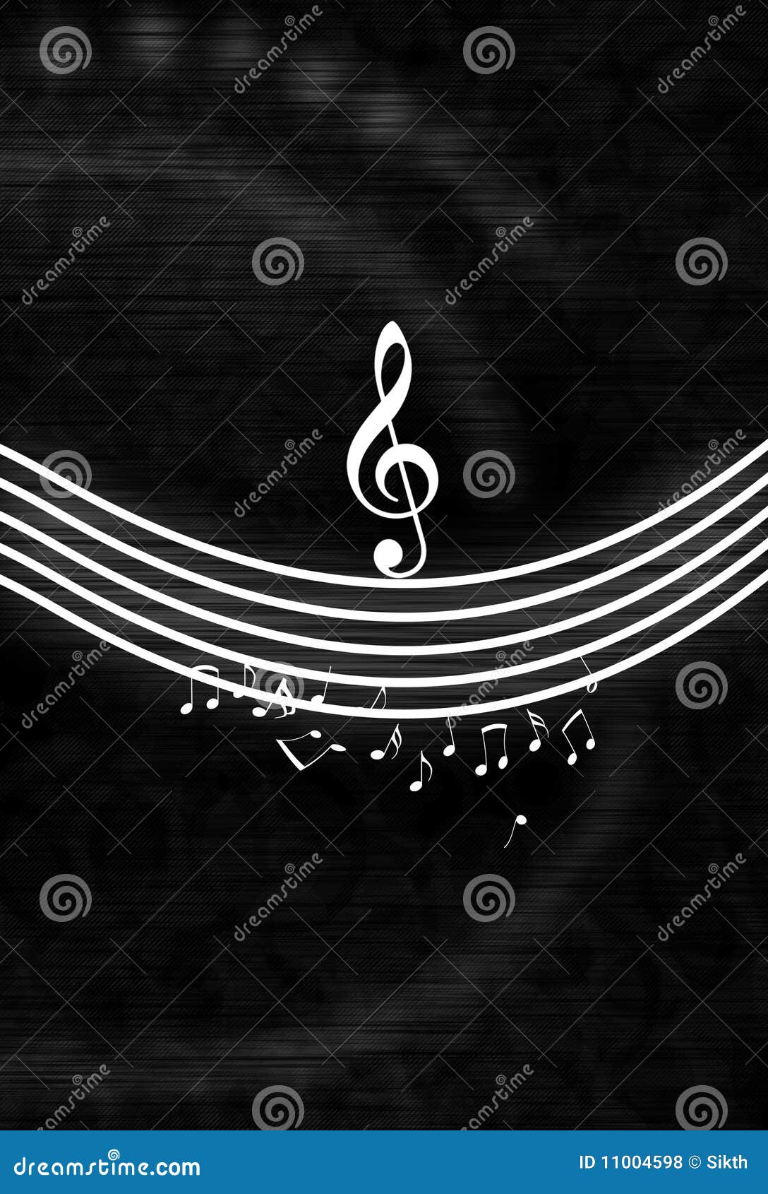Black & White Music Notes Stock Illustration - Illustration of minims ...