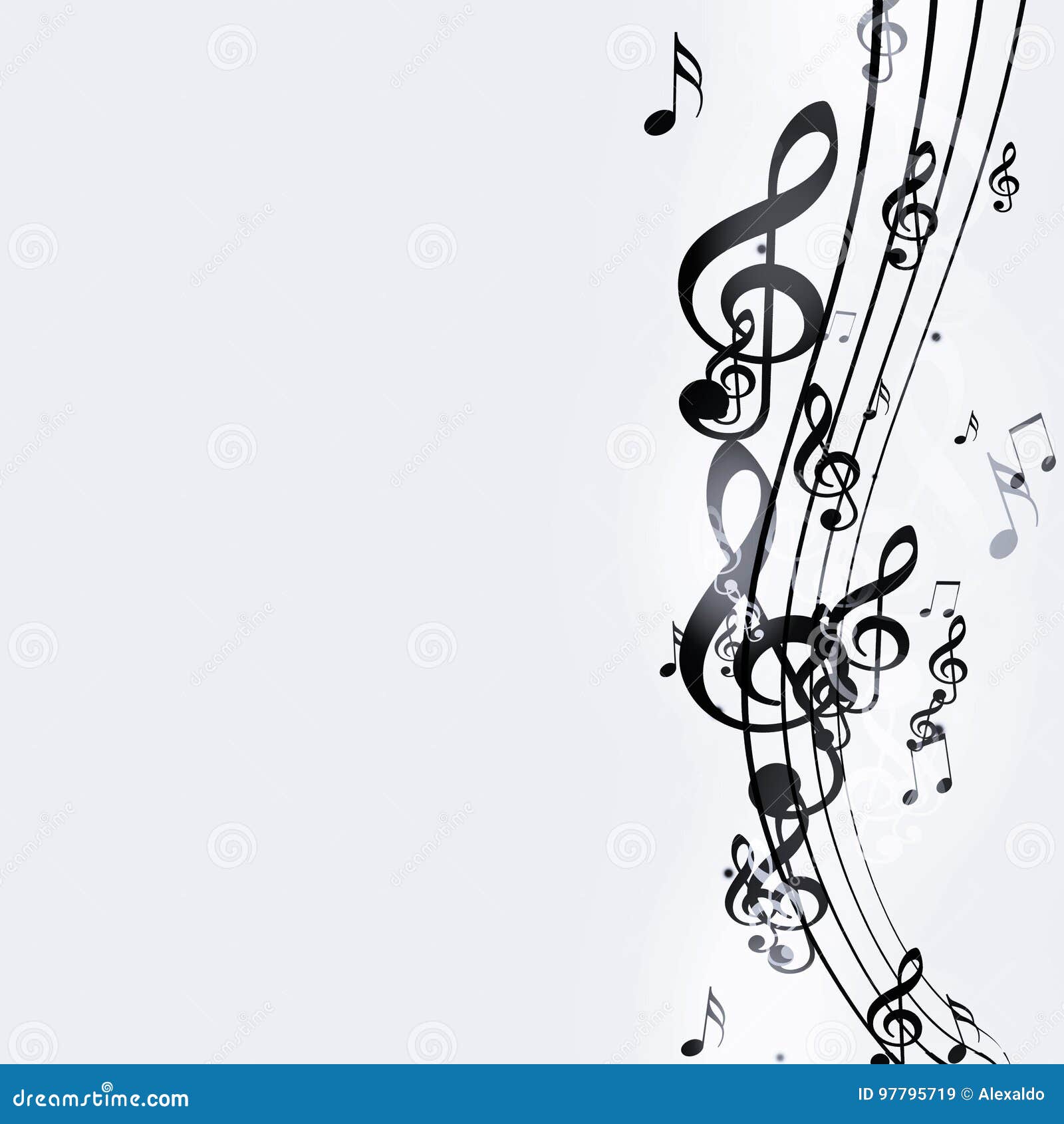 Black and White Music Notes Stock Illustration - Illustration of sound ...