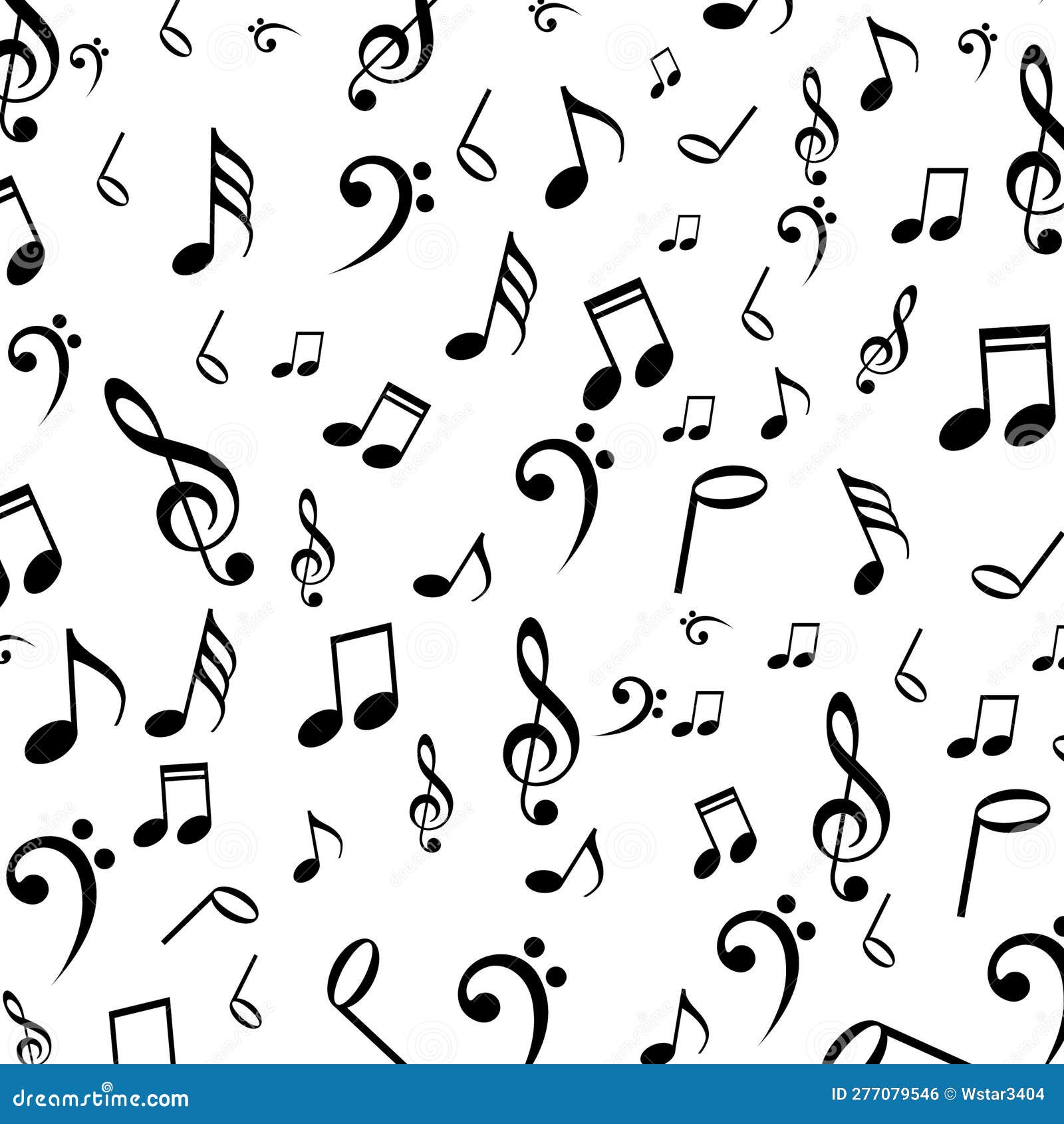 Black and White Musical Notes Pattern. Music Notes Symbol Texture ...