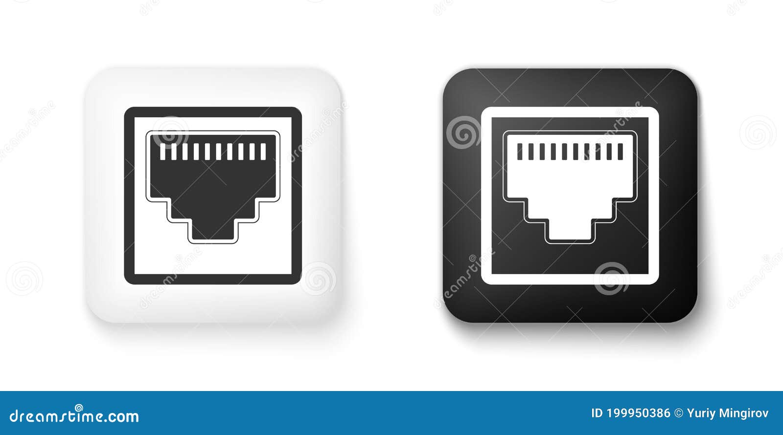 Black Ethernet Socket Sign. Network Port - Cable Socket Icon Isolated ...