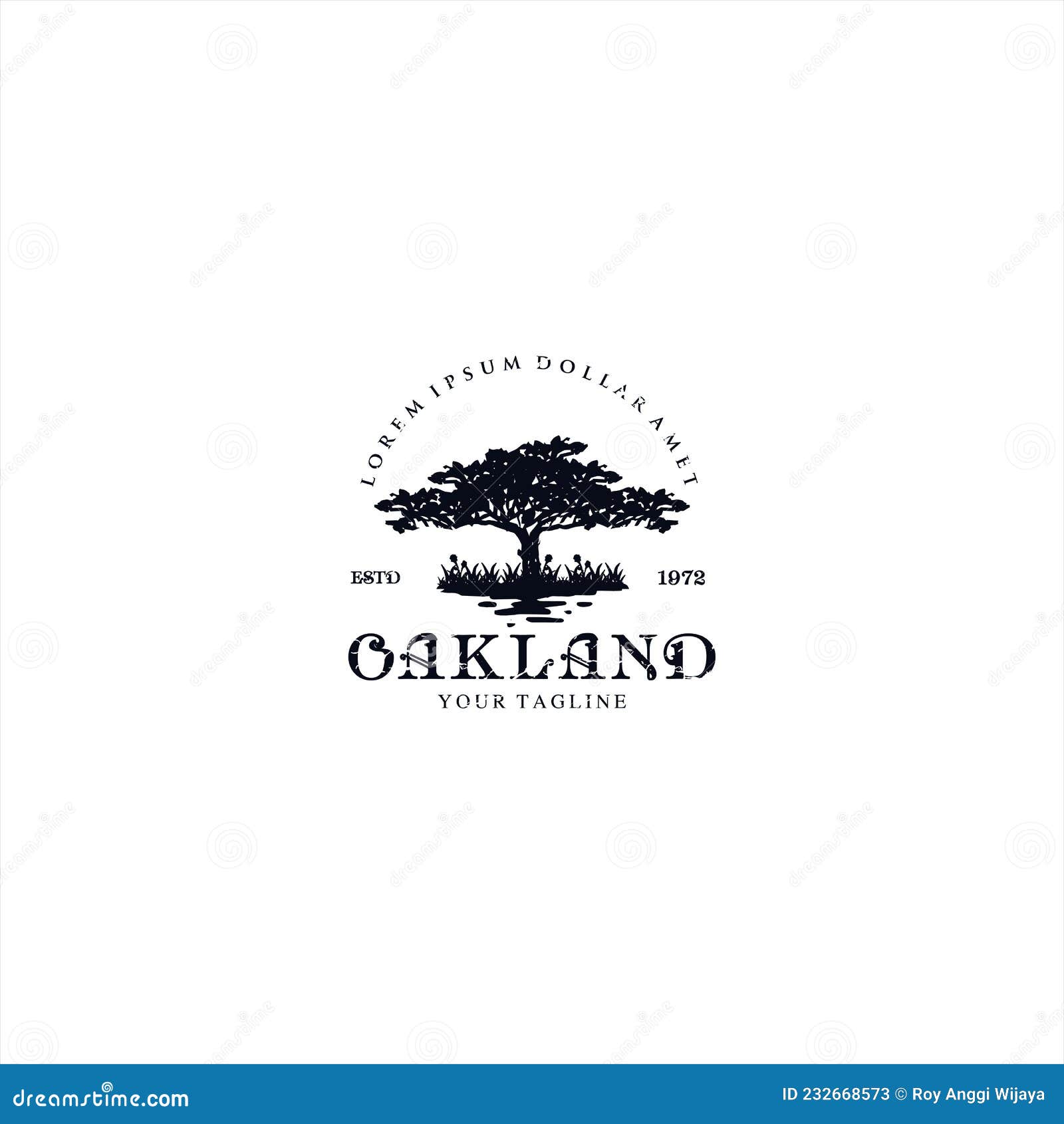 Oak Tree Logo Design Template Stock Vector - Illustration of minimalist ...