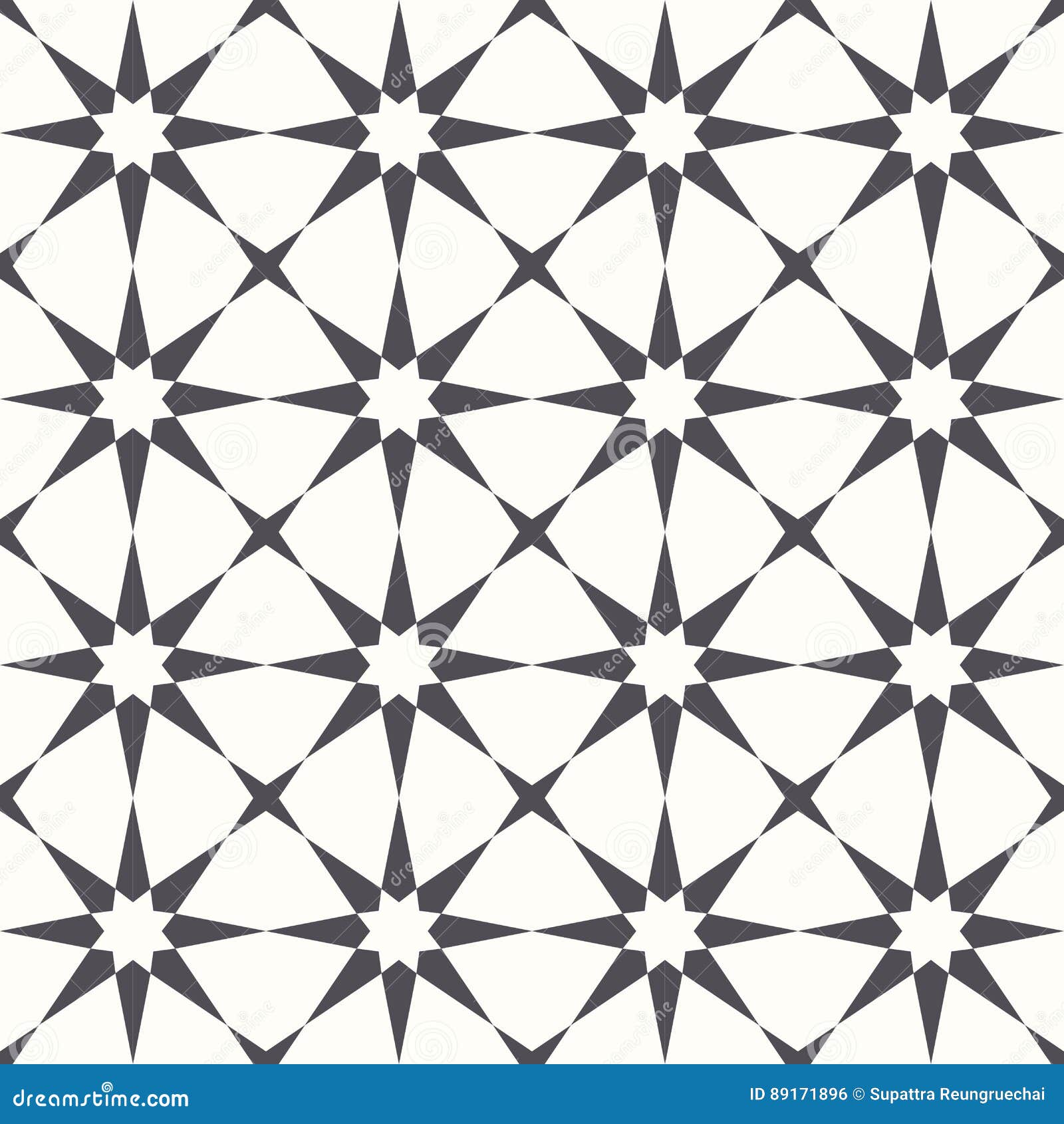 Black and White Octagonal Stars. Seamless Vector Pattern Background ...