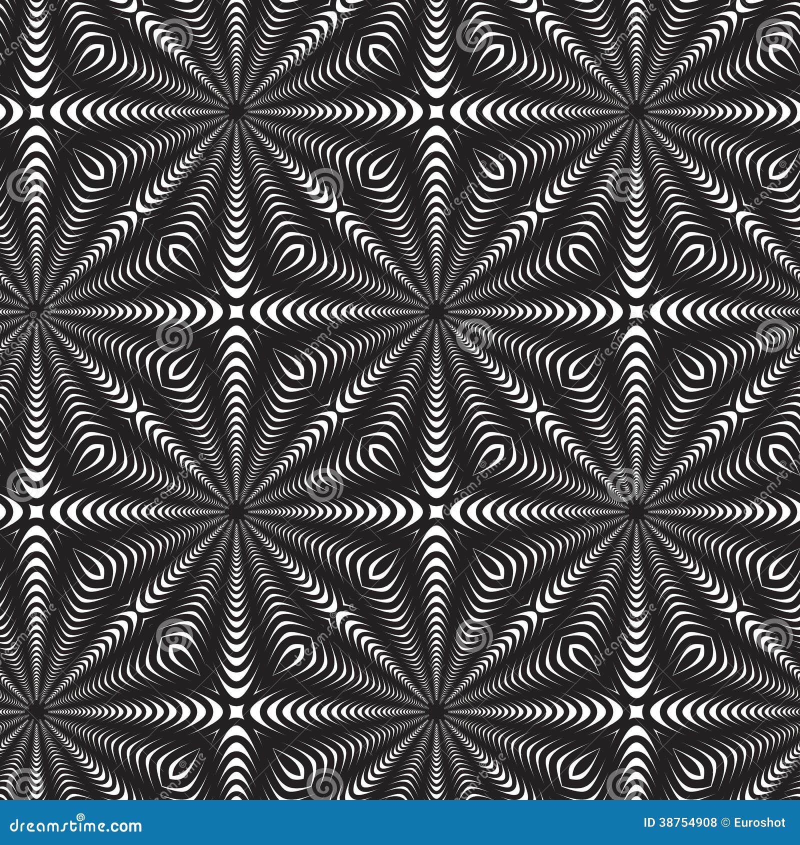 Black and White Op Art Design Stock Vector - Illustration of fabric ...