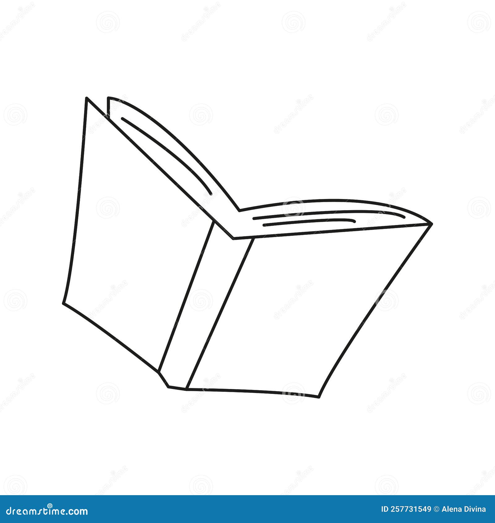 Black and White Open Book-01 Stock Illustration - Illustration of white ...