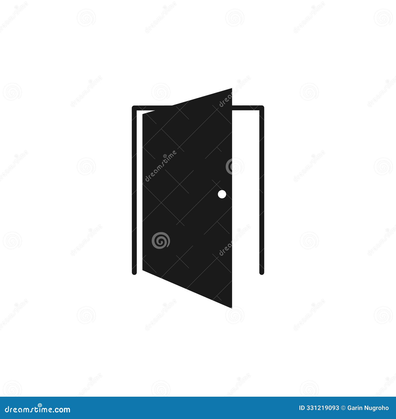 Black and White Open Door Logo Stock Illustration - Illustration of ...