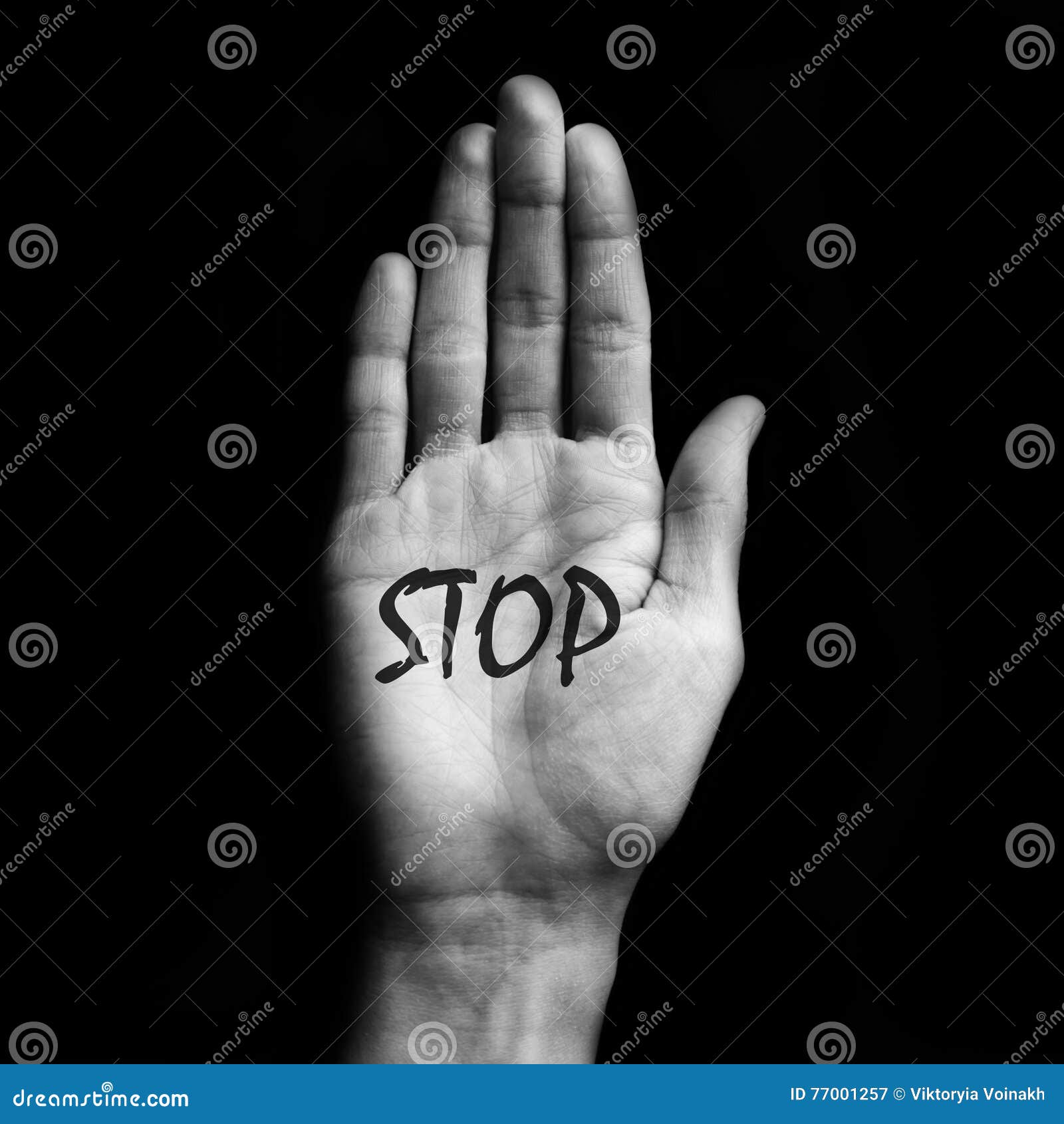 Black and white open hand stock image. Image of control - 77001257