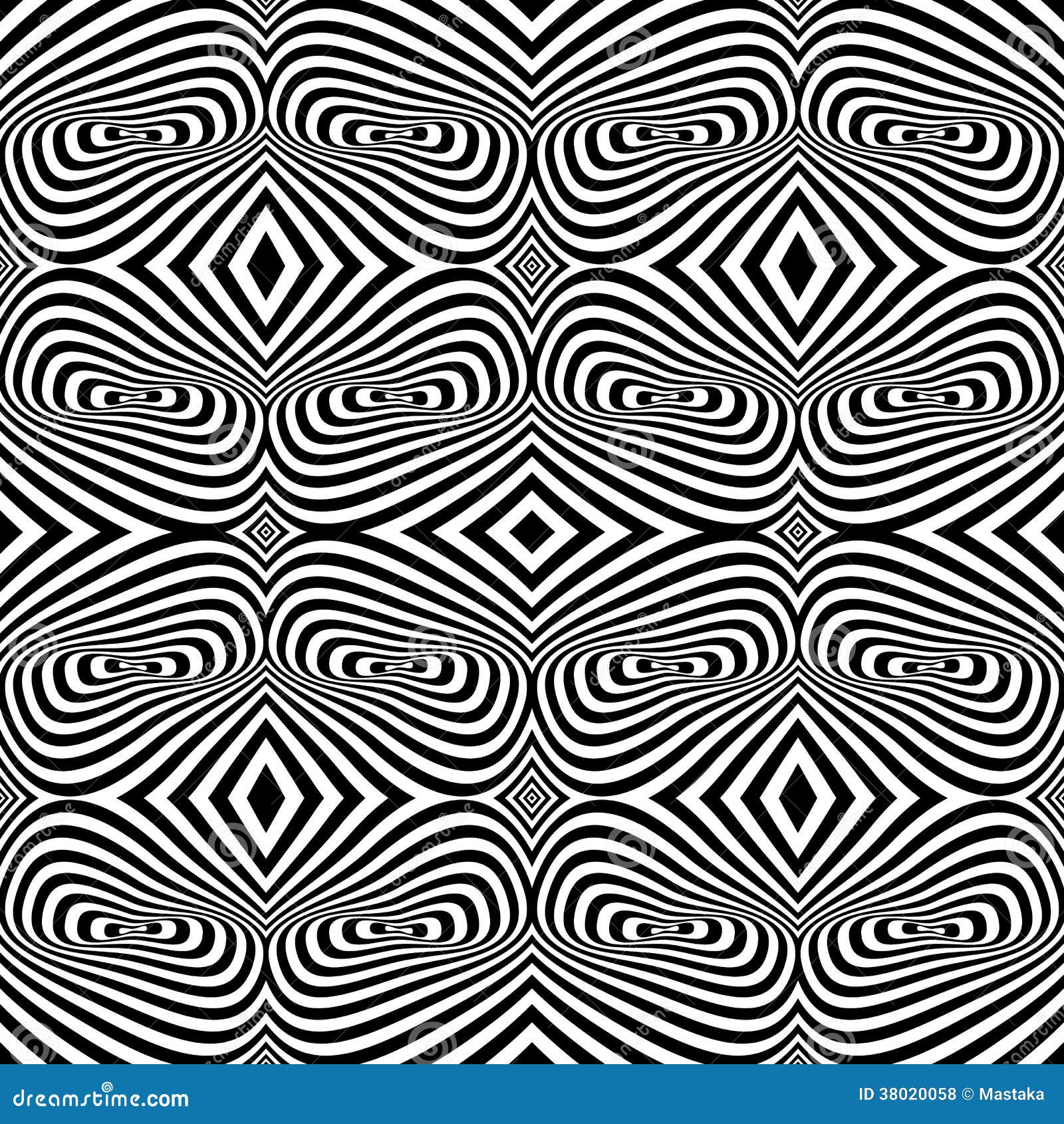 Black and White Opt Art Seamless Stock Vector - Illustration of design ...