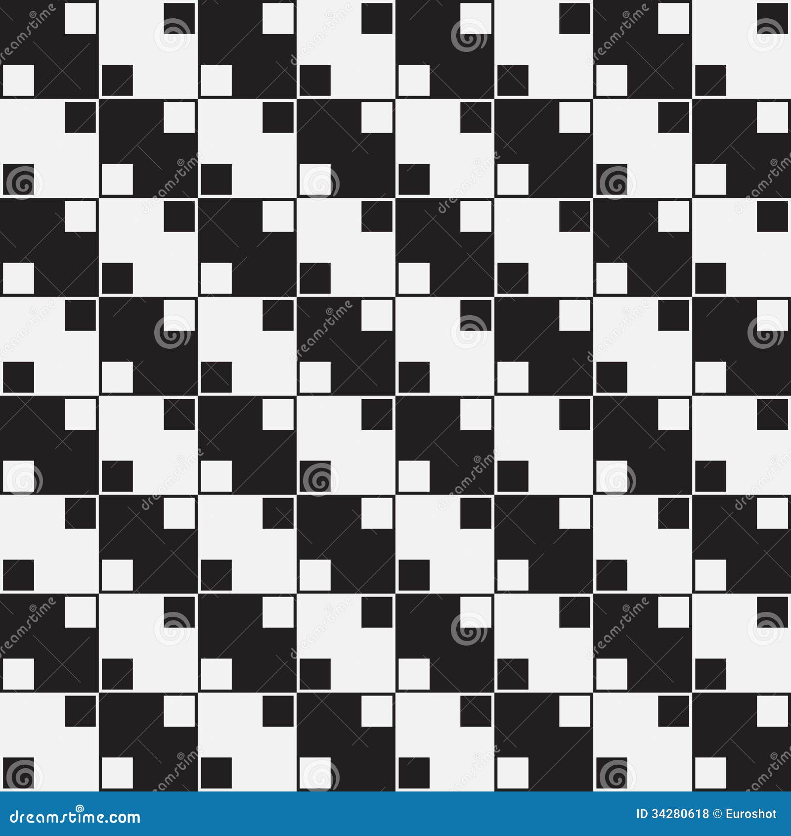 Black And White Optical Illusion, Vector Seamless Pattern. Stock Vector ...