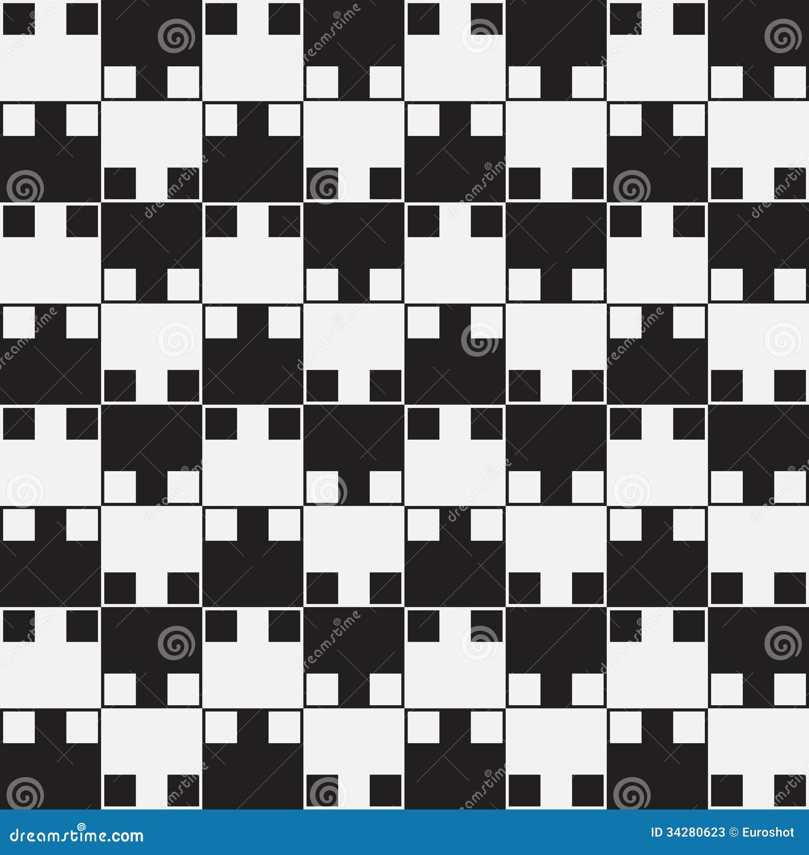 Black and White Optical Illusion, Vector Seamless Pattern. Stock Vector ...