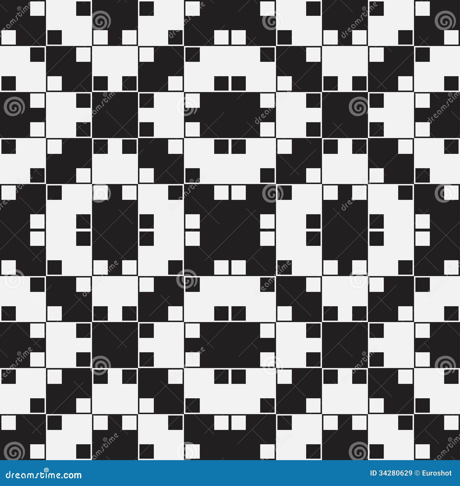 Black and White Optical Illusion, Vector Seamless Pattern. Stock Vector ...