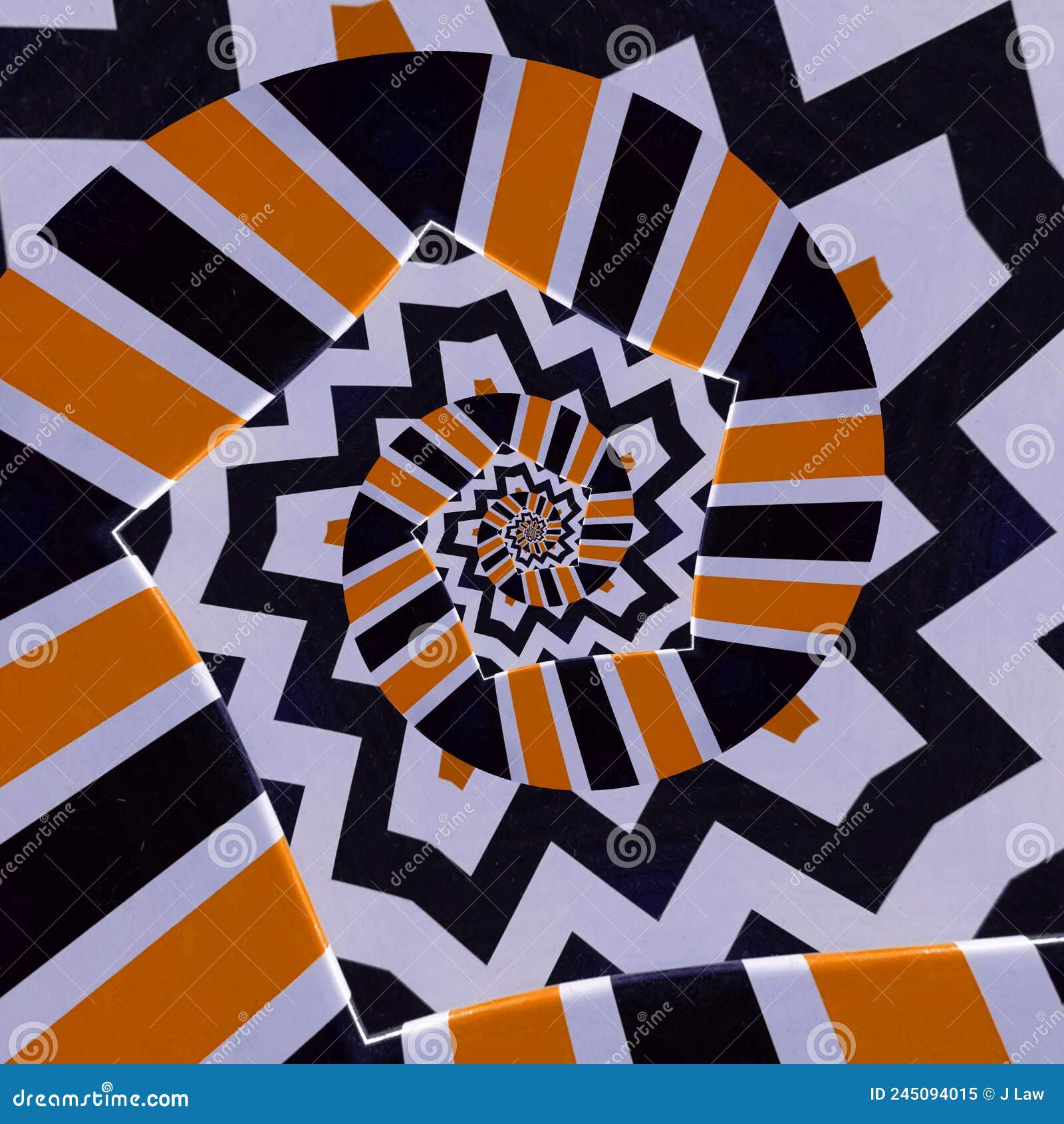 Black White and Orange Gold Spiral Pattern and Geometric Design in ...