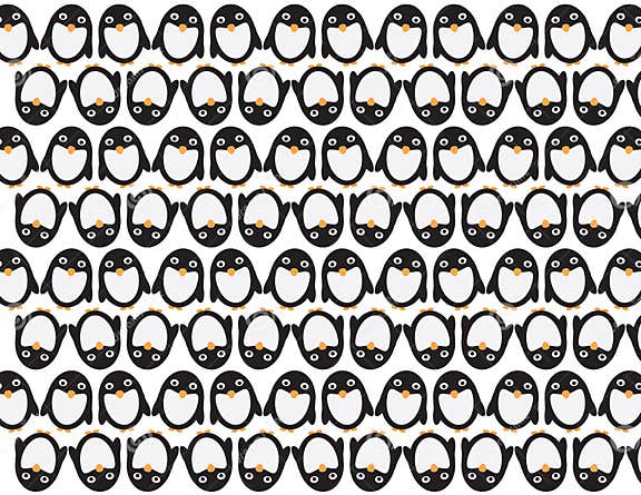Penguins Lines Vector Pattern Background Stock Vector - Illustration of ...