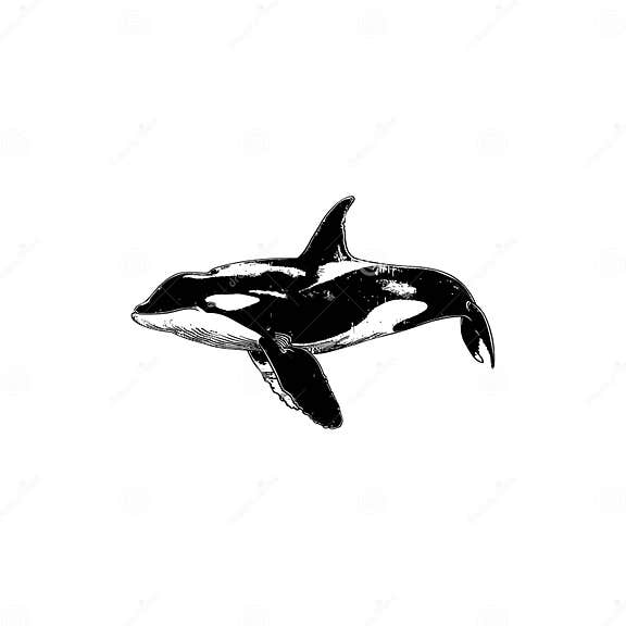 Black and White Orca Whale. Vector Illustration Design Stock ...