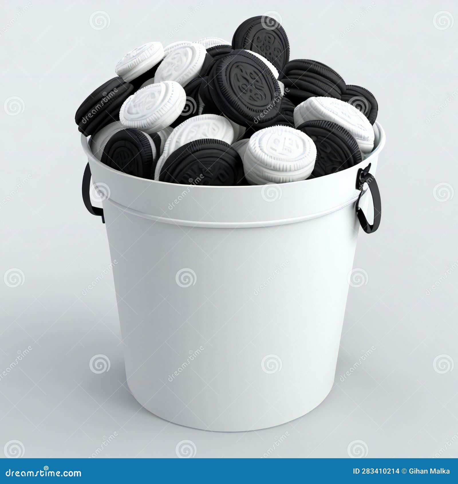 Black and White Oreo Bucket Stock Illustration - Illustration of ...