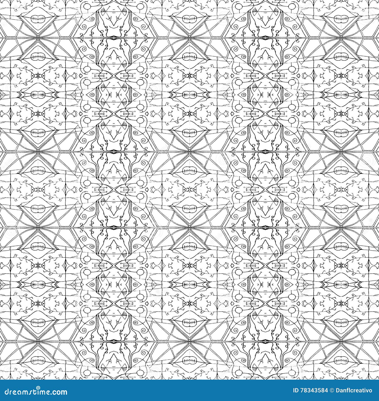 Black and White Ornate Pattern Stock Illustration - Illustration of ...