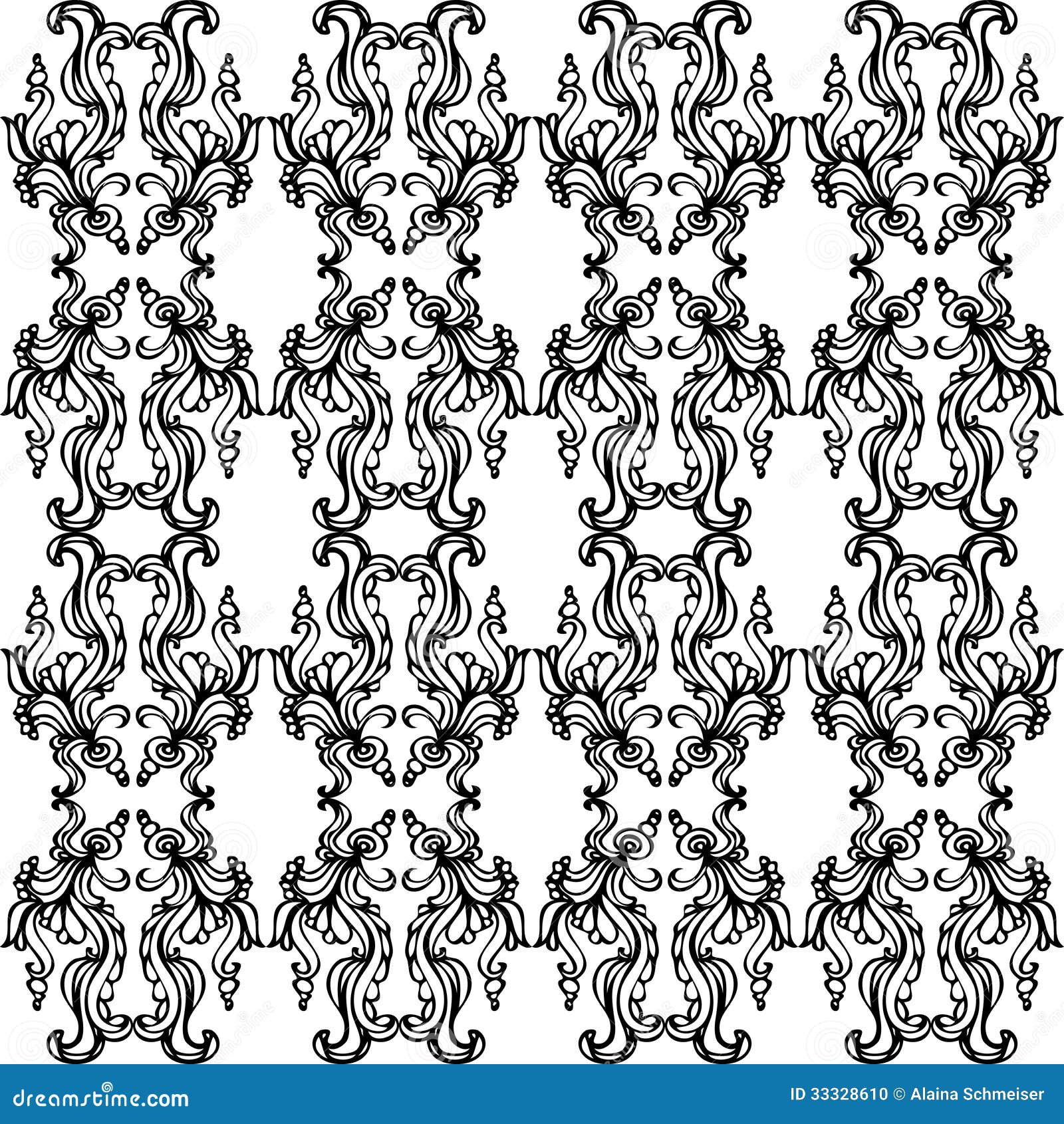 Black and White Ornate Pattern Stock Vector - Illustration of black ...