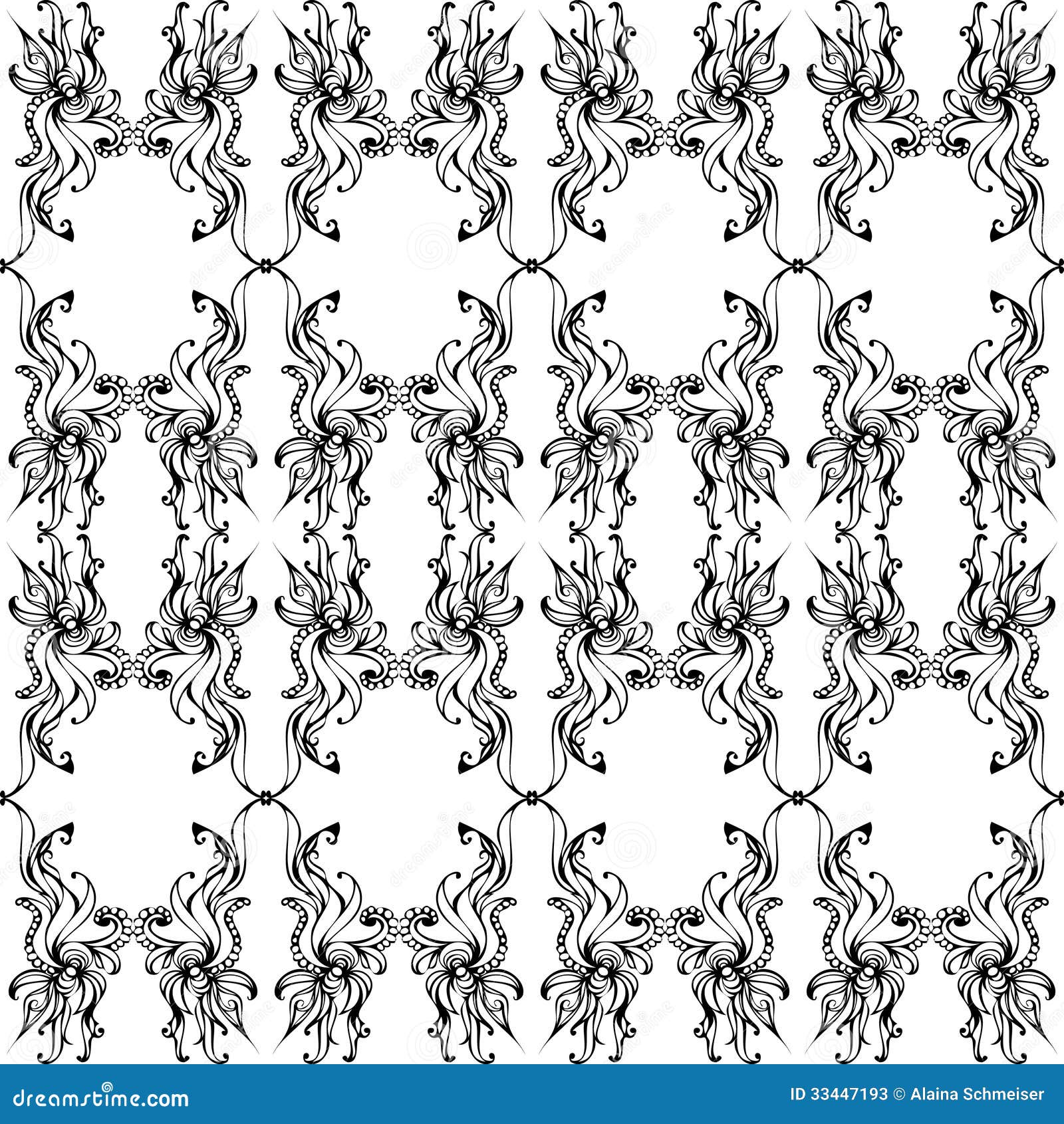 Black and White Ornate Pattern Stock Vector - Illustration of ...