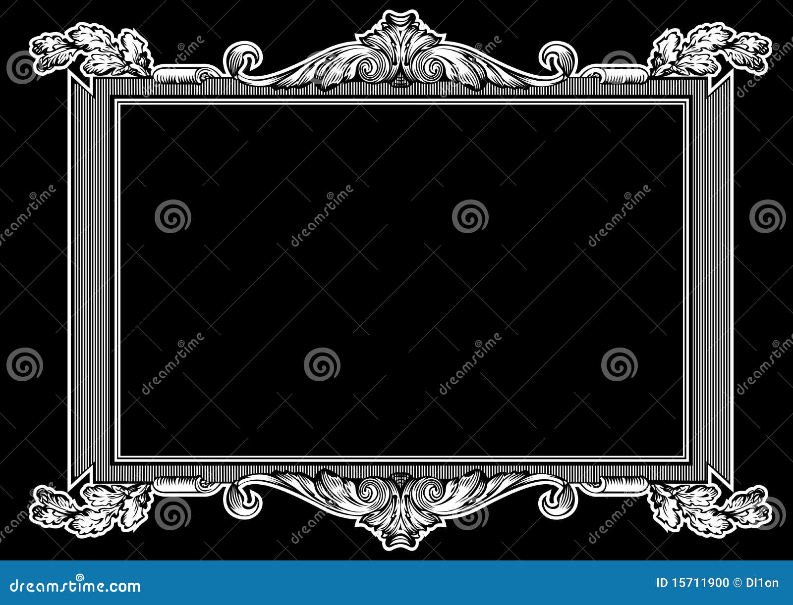 Black and White Ornate Vintage Frame Stock Vector - Illustration of ...