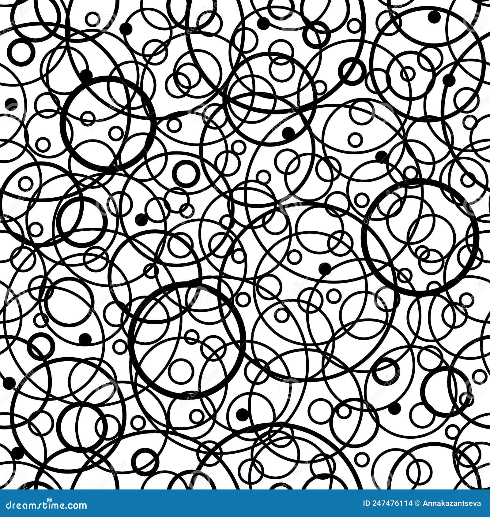 Black and White Overlapping Contours of Circles. Seamless Pattern Stock ... Black and White Overlapping Contours of Circles. Seamless Pattern Stock ...