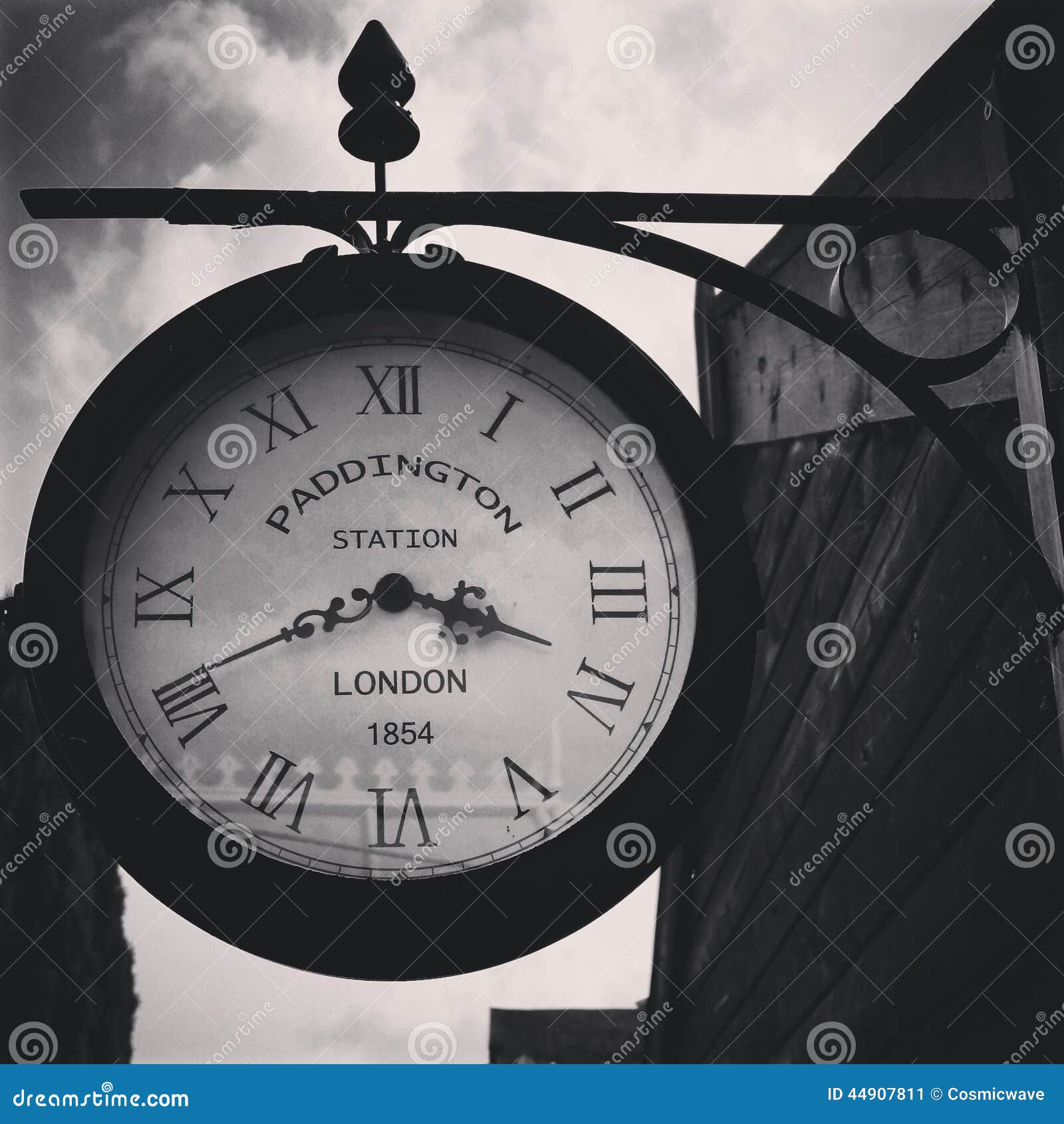 Black And White Paddington Clock Editorial Photo - Image: 44907811