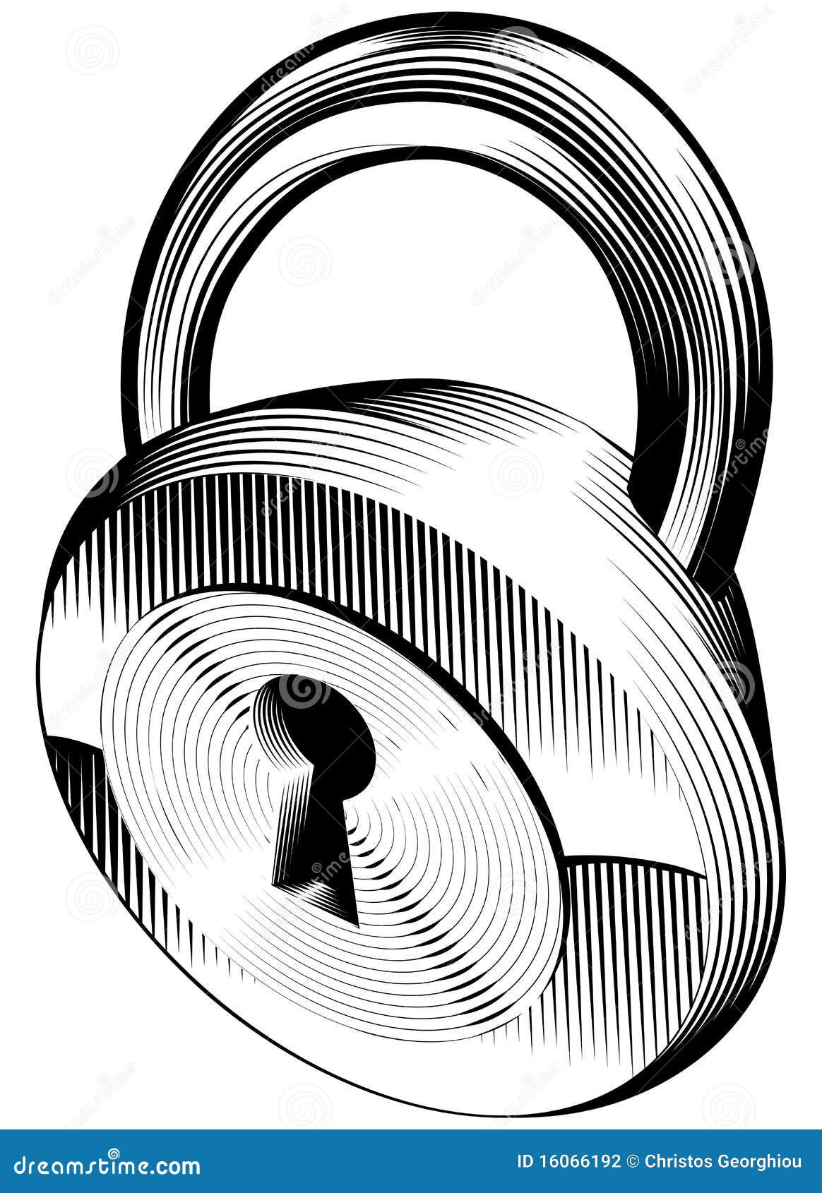 Black and white padlock stock vector. Illustration of carving - 16066192