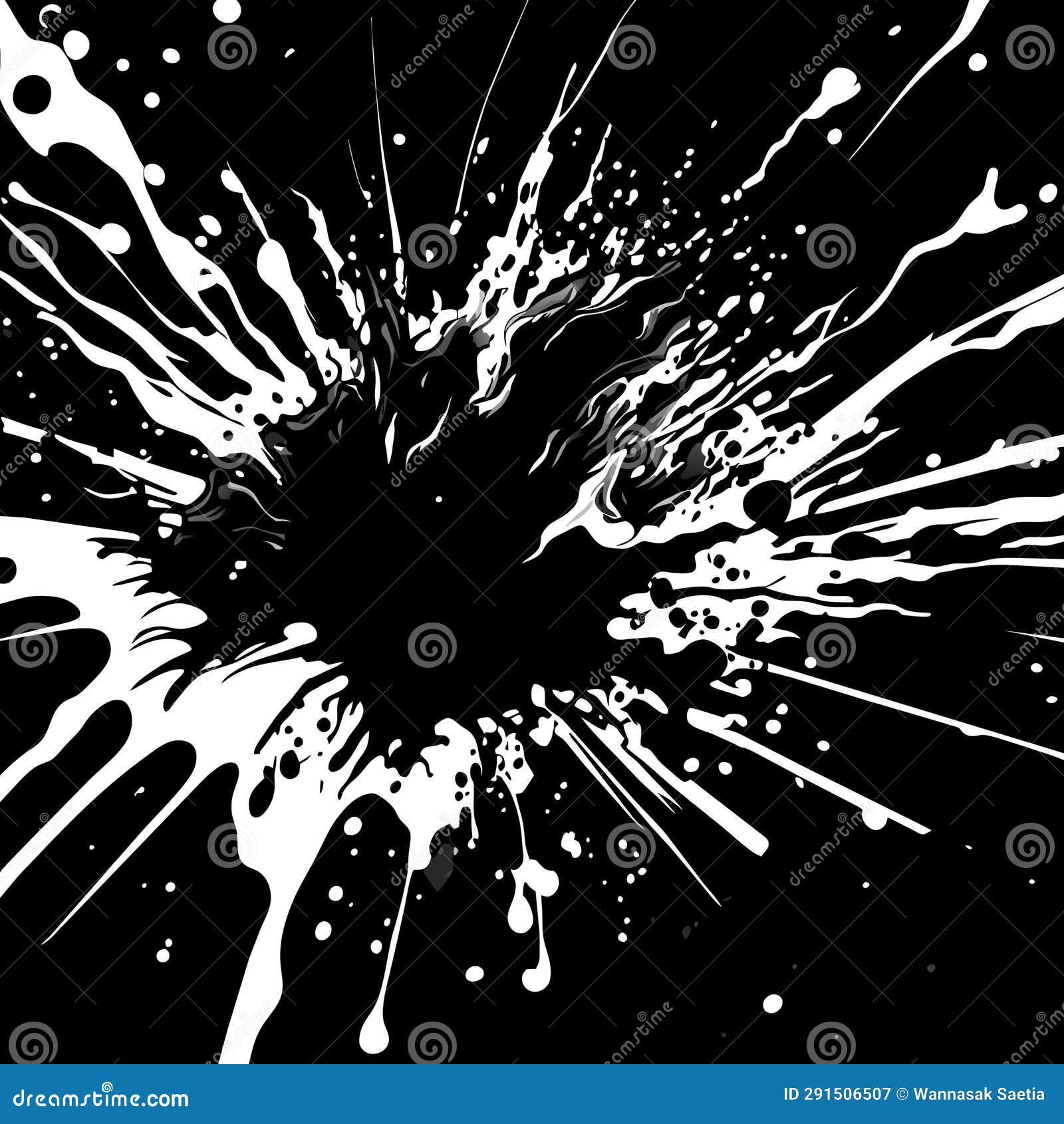 Black and White Paint Splashes Stock Illustration - Illustration of ...