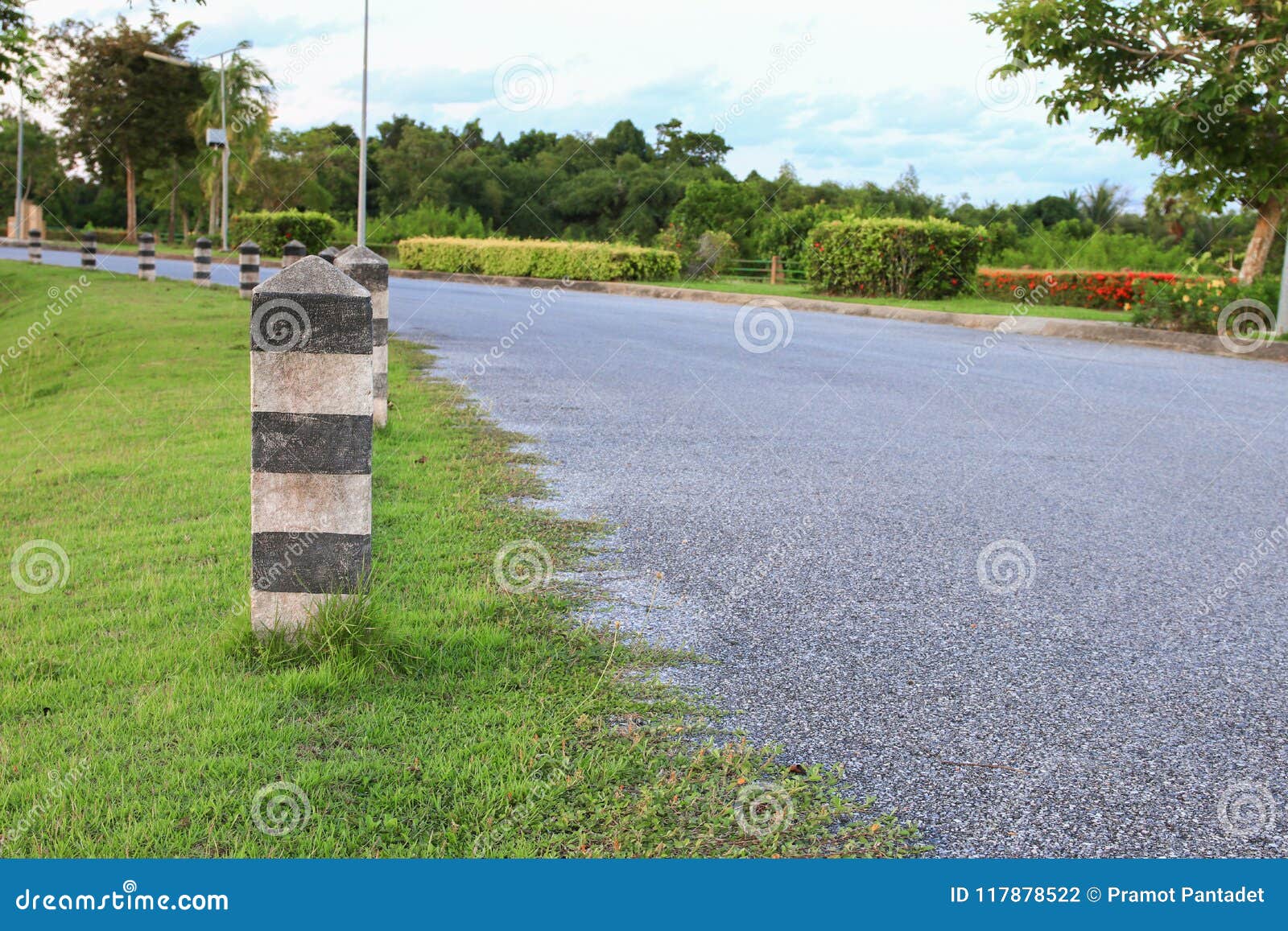 Black and White Painted Milestone. in Range Roadside Stock Photo ...