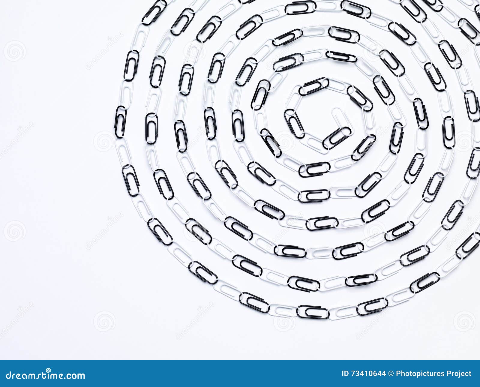 Black and White Paper Clips Composition. Spiral. Stock Photo - Image of ...
