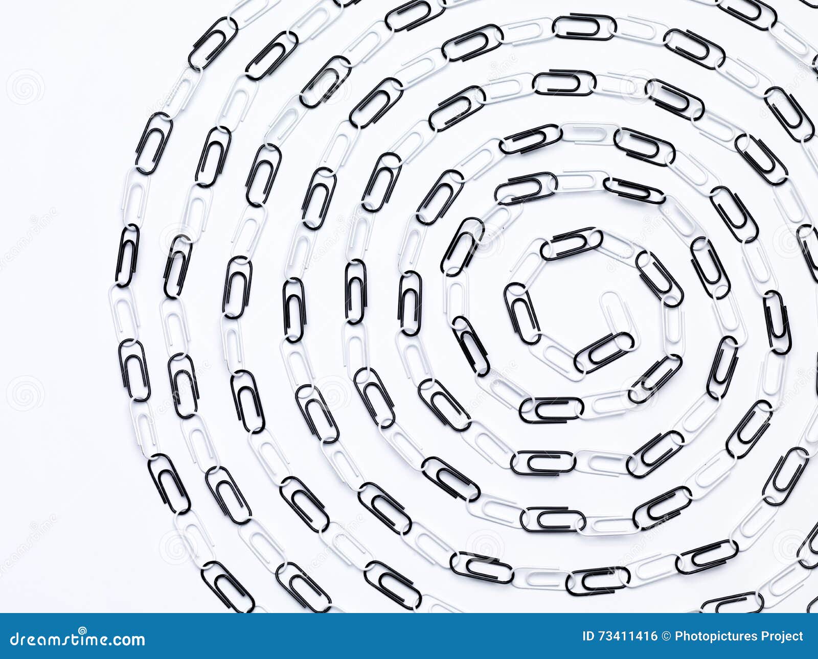 Black and White Paper Clips Composition. Spiral. Stock Photo - Image of ...