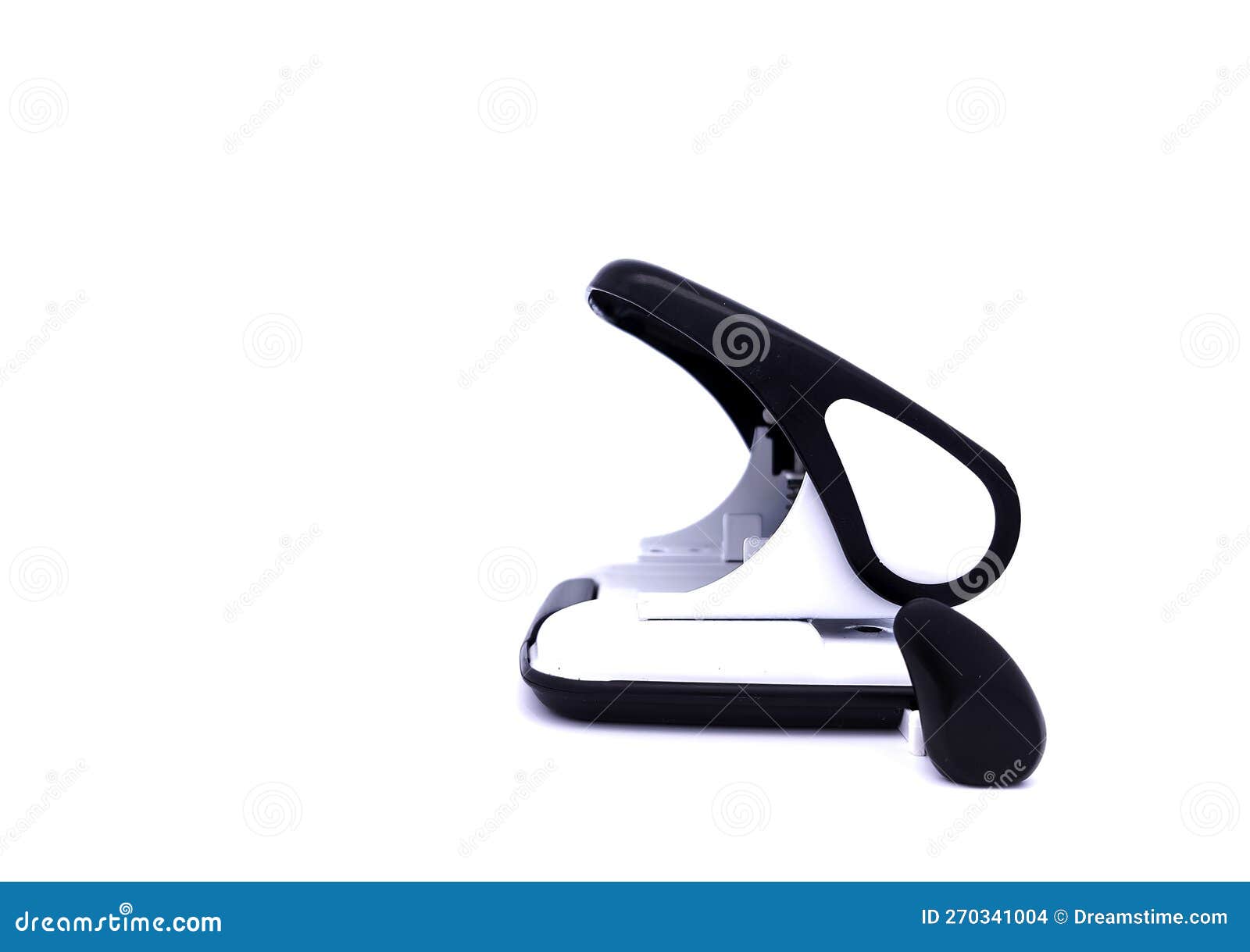 Black and White Paper Hole Puncher, Isolated on White Background. Side ...