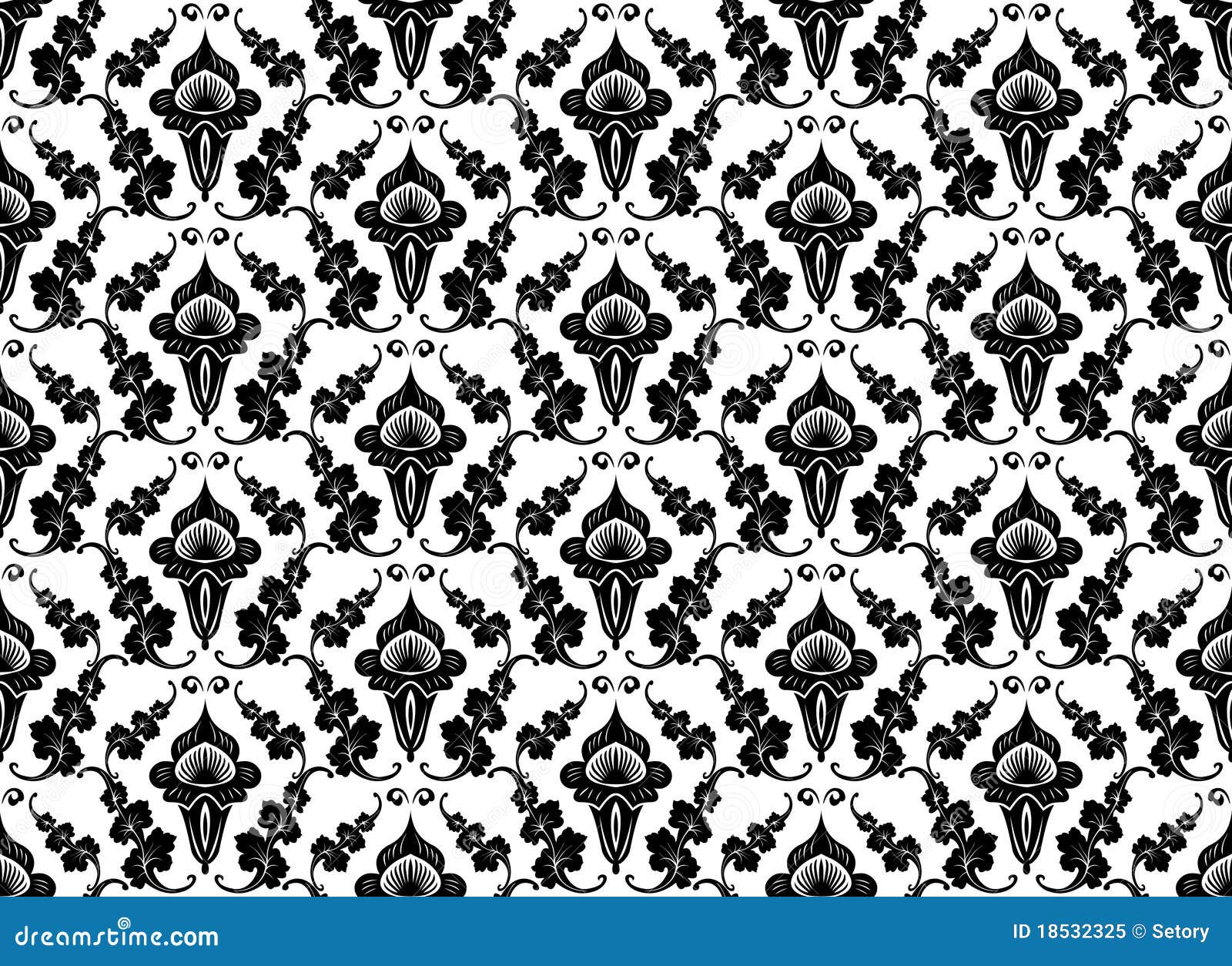 Black and white pattern stock vector. Illustration of silhouette - 18532325