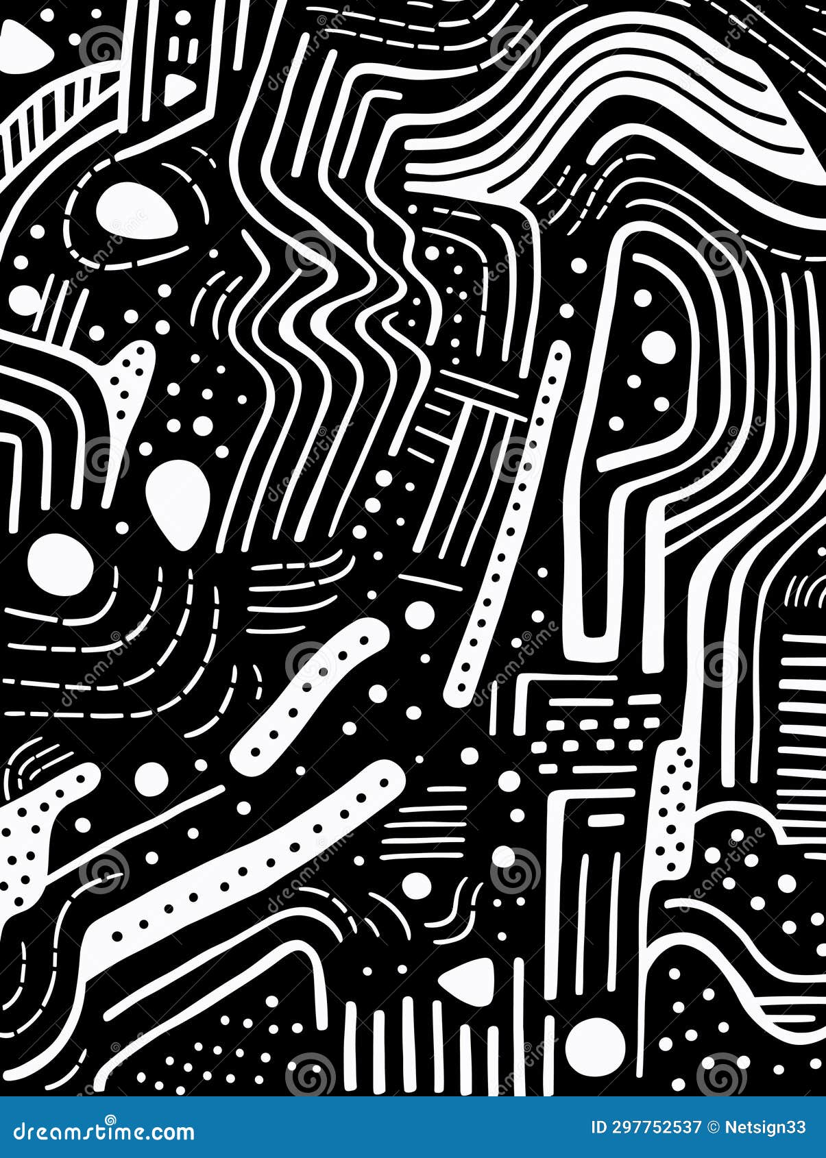 A Black and White Pattern - Abstract Lines and Shapes Stock Vector ...