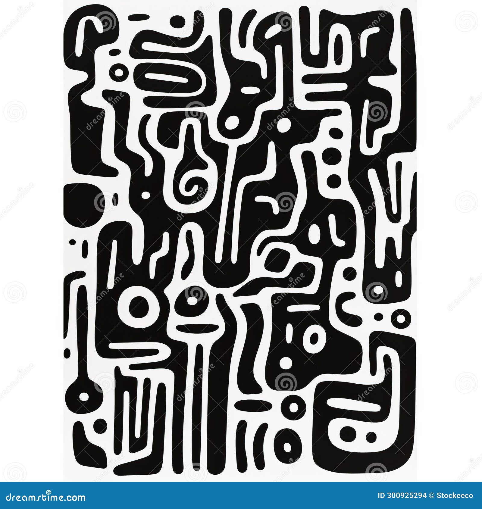 Abstract Moche Art: Bold Stencil Design with Robotic Motifs Stock ...
