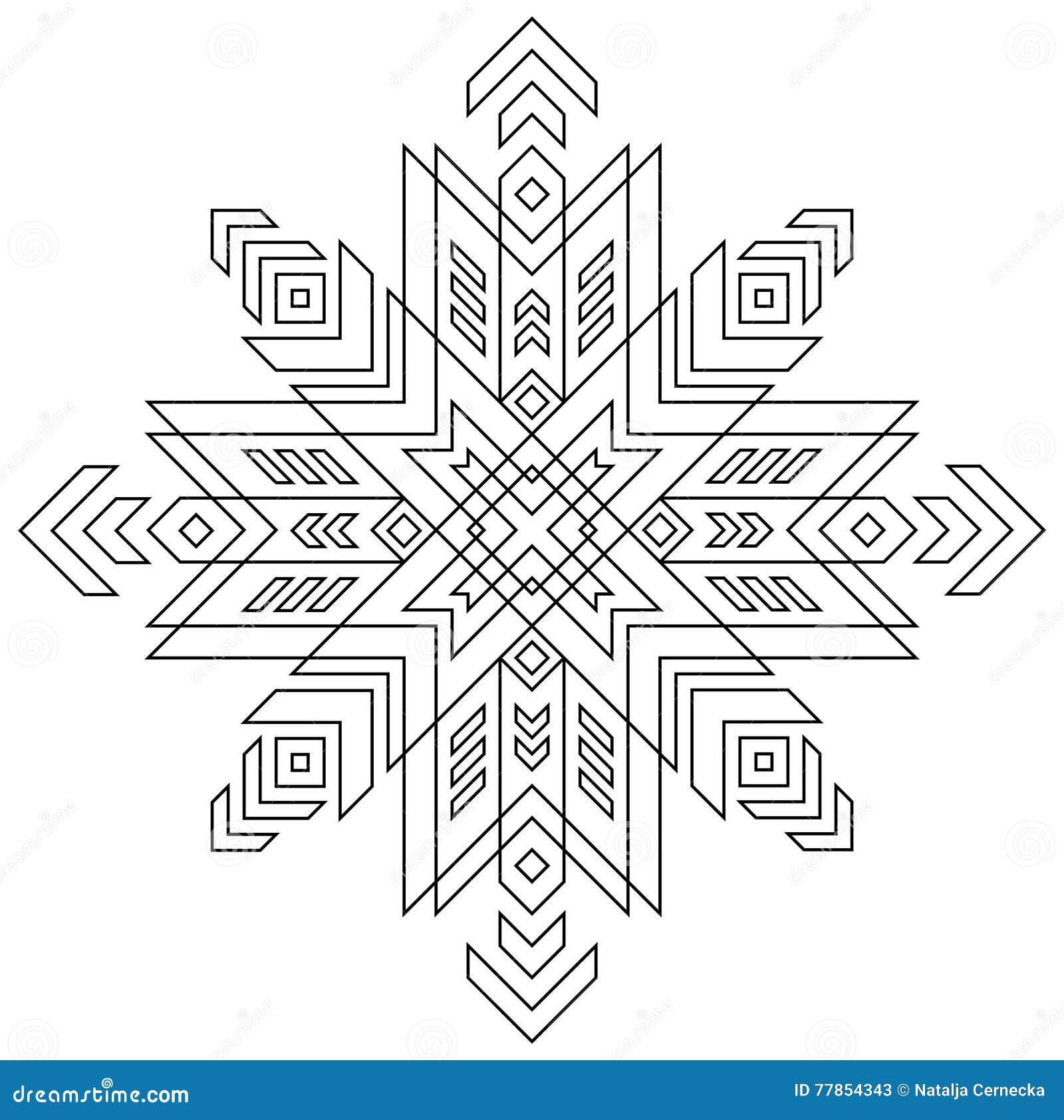 Black and White Pattern of Latvian Auseklis Symbol. Stock Vector ...