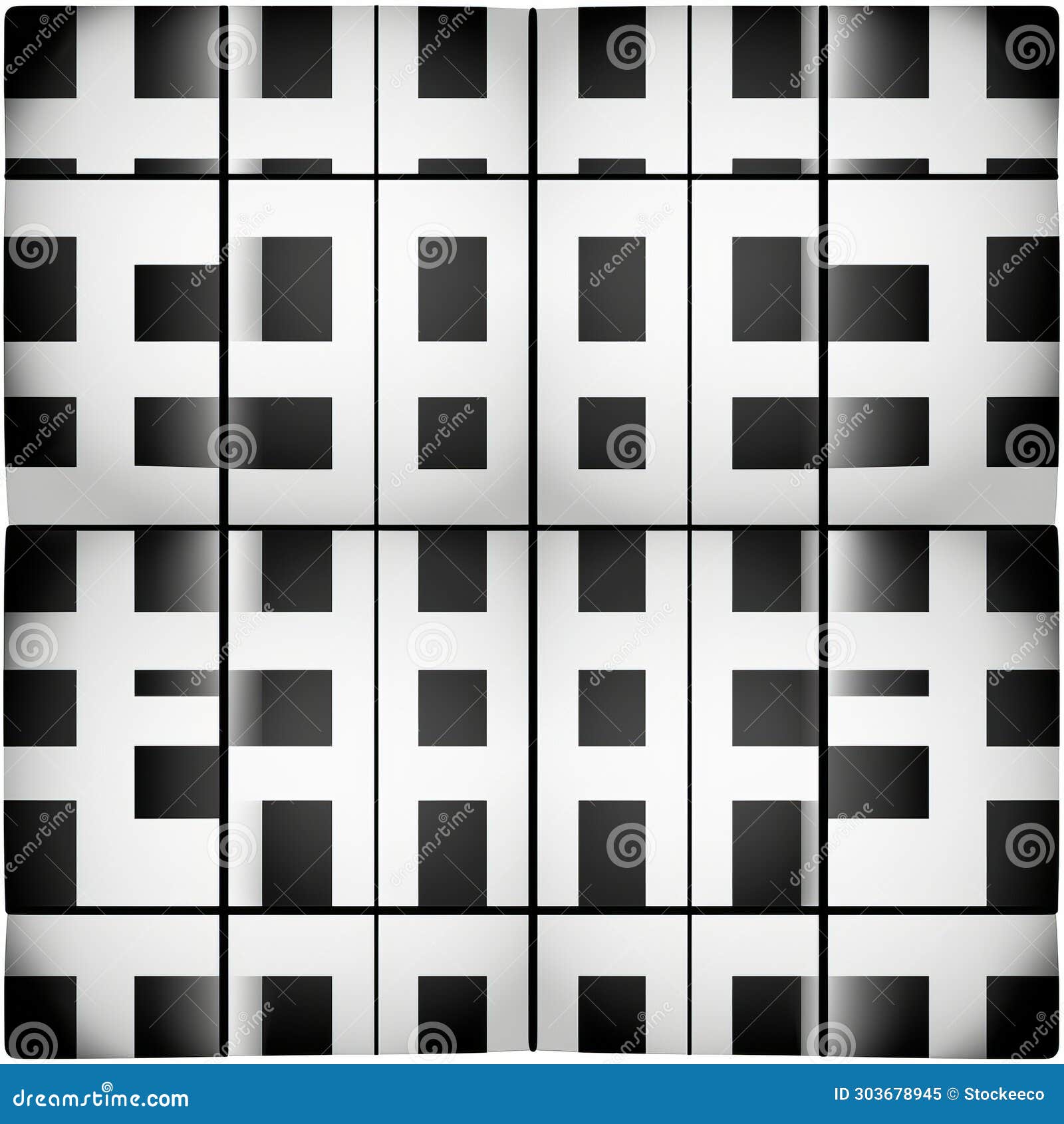 Abstract Distorted Squares Design: Symmetrical Balance in Black and ...